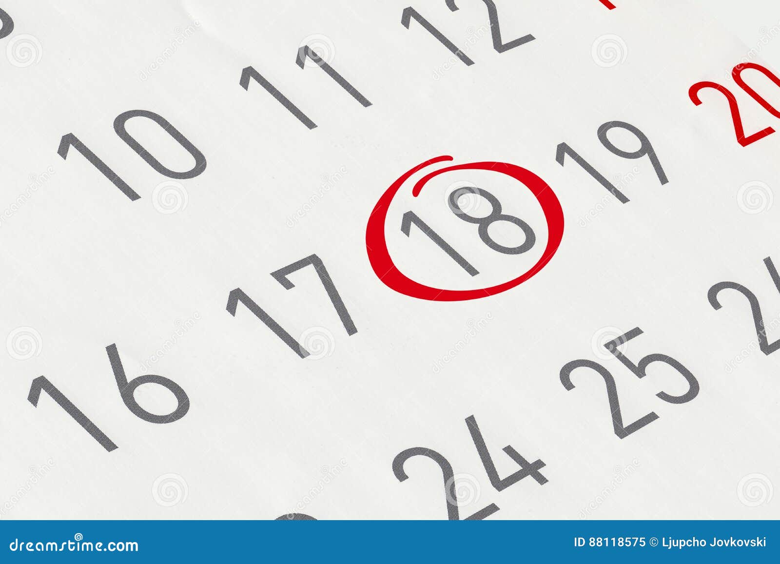 Mark the date number 18 stock image. Image of holiday - 88118575