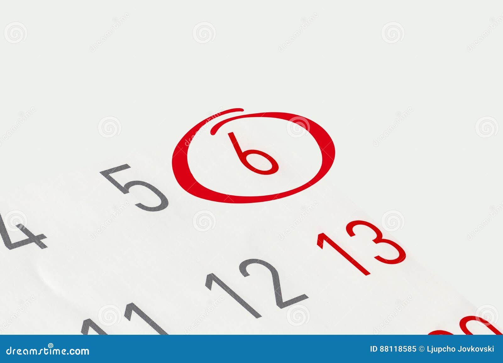 Mark the date number 6 stock image. Image of agenda, modern - 88118585