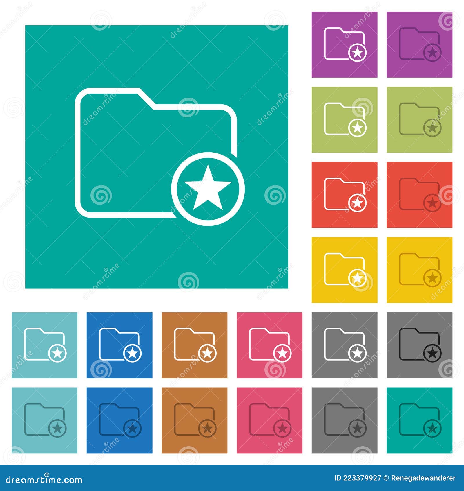 Mark Directory Outline Square Flat Multi Colored Icons Stock Vector ...