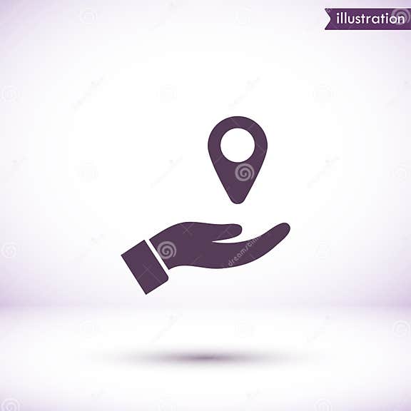 Mark in the Hand Icon , Lorem Ipsum Flat Design Stock Illustration ...