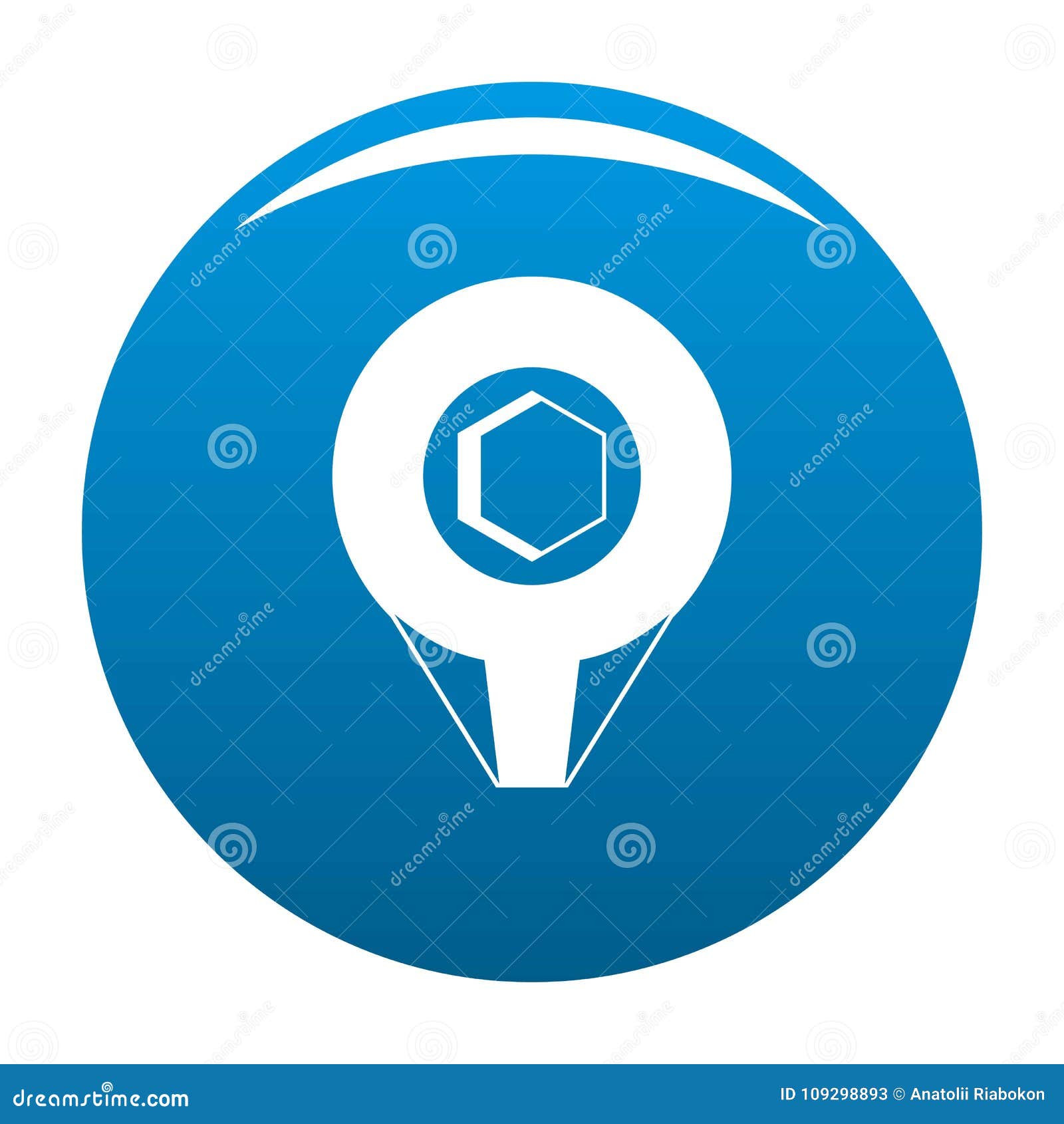 Mark pin icon blue vector stock vector. Illustration of blue - 109298893