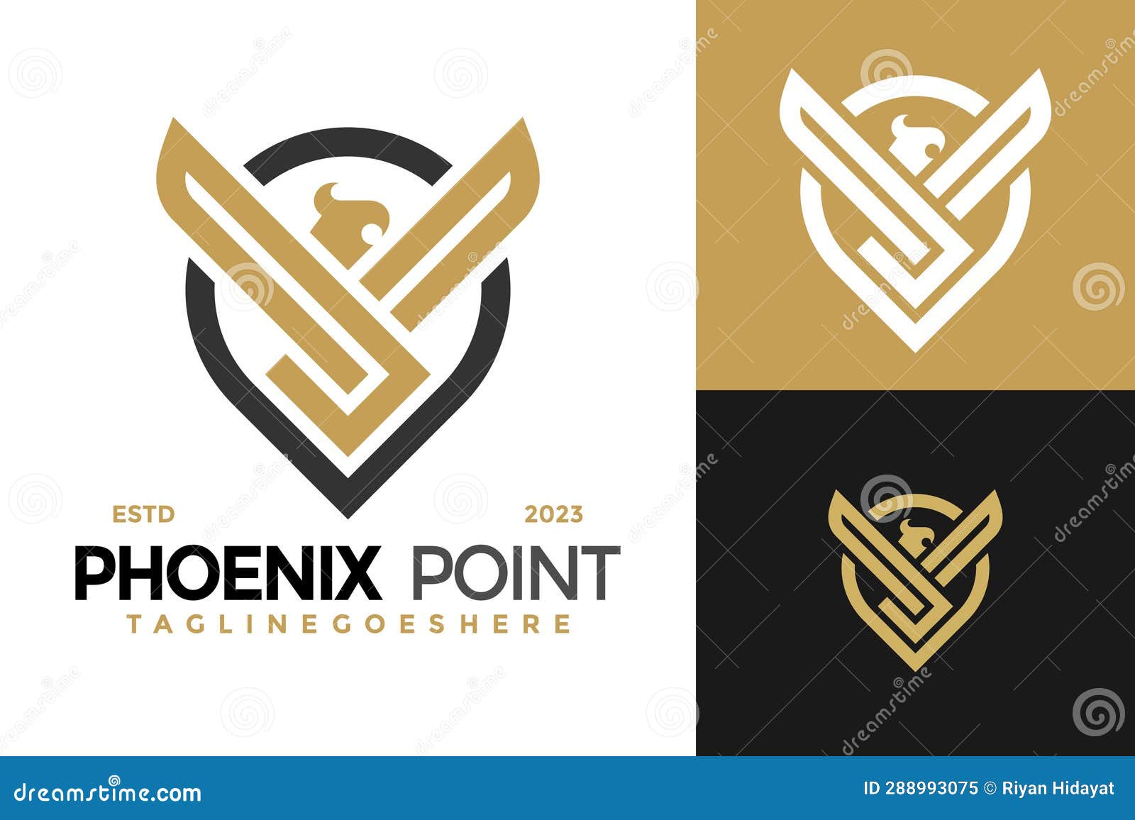 Mark Point Phoenix Logo Design Vector Symbol Icon Illustration Stock ...