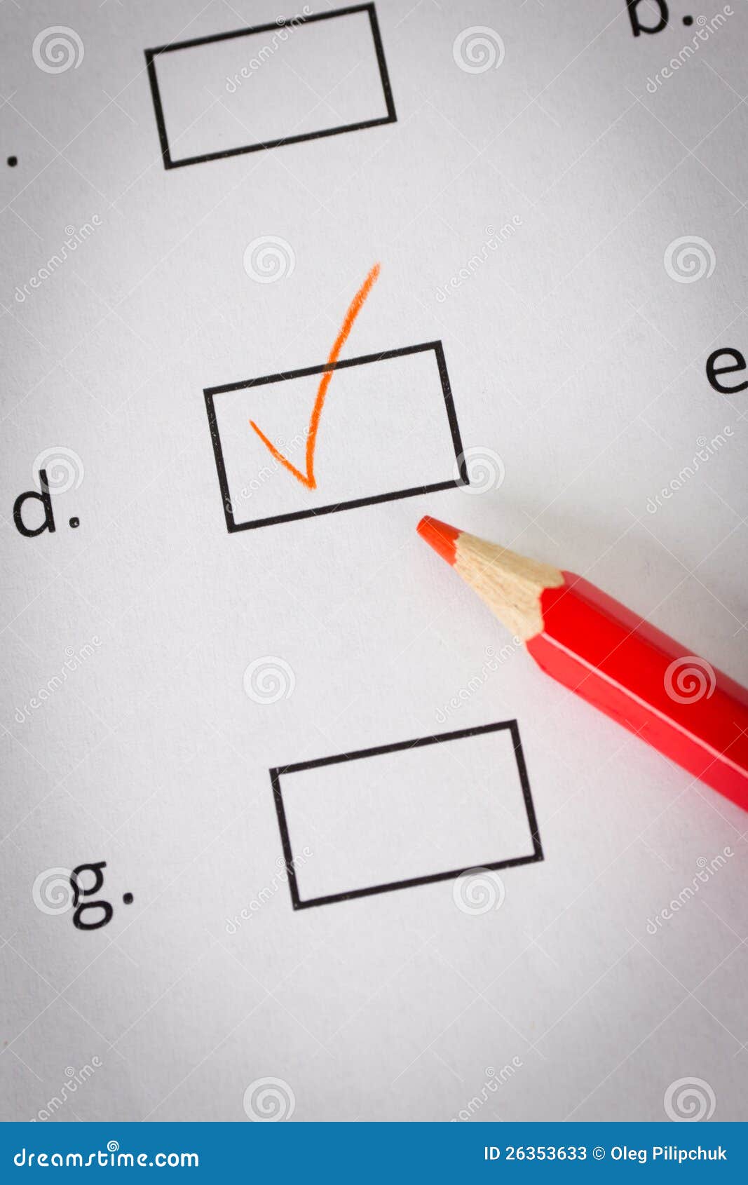 Mark, put a red pencil stock image. Image of text, mark - 26353633