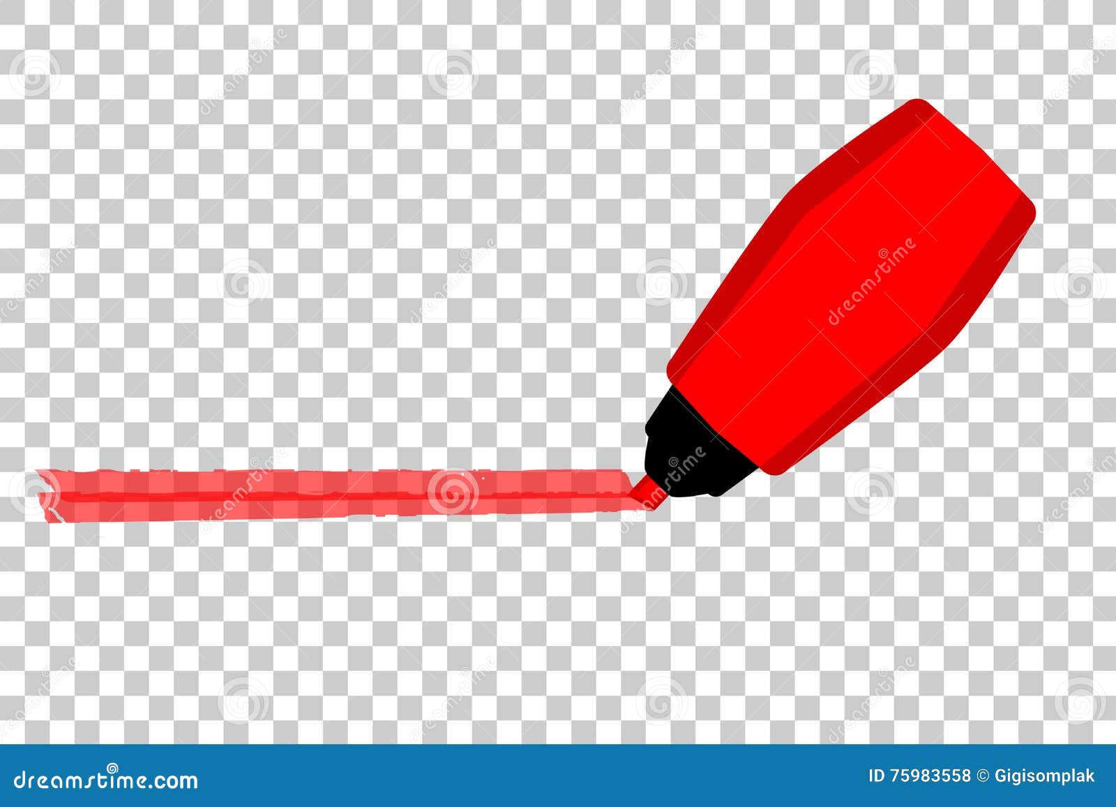 Mark with Red Marker, Isolated on White Stock Vector - Illustration of ...