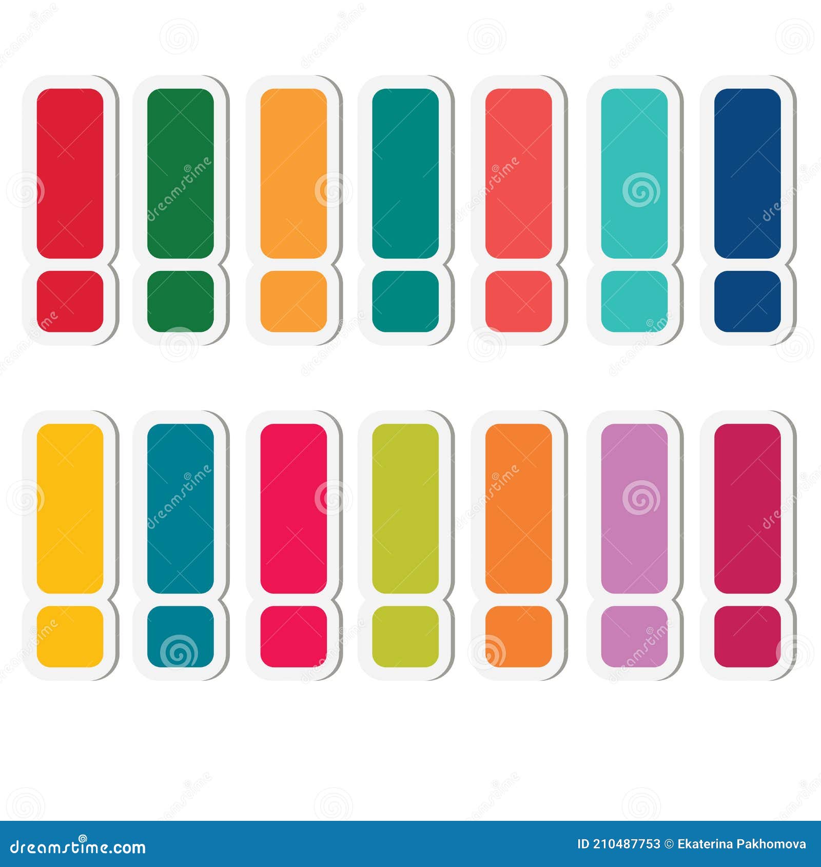 Cute Colorful Sticker Exclamation Marks Set. Stock Vector ...