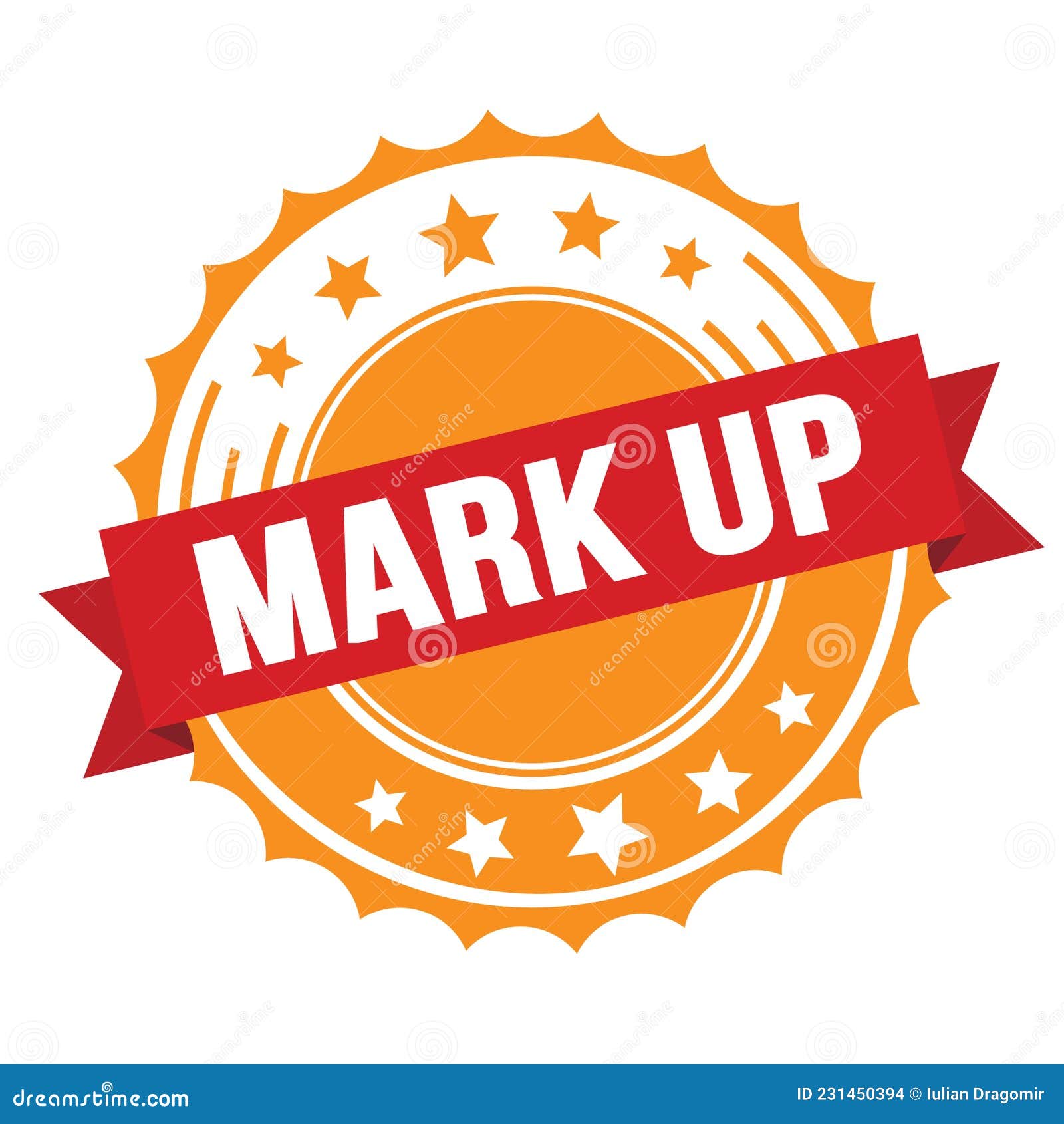 MARK UP Text on Red Orange Ribbon Stamp Stock Illustration ...
