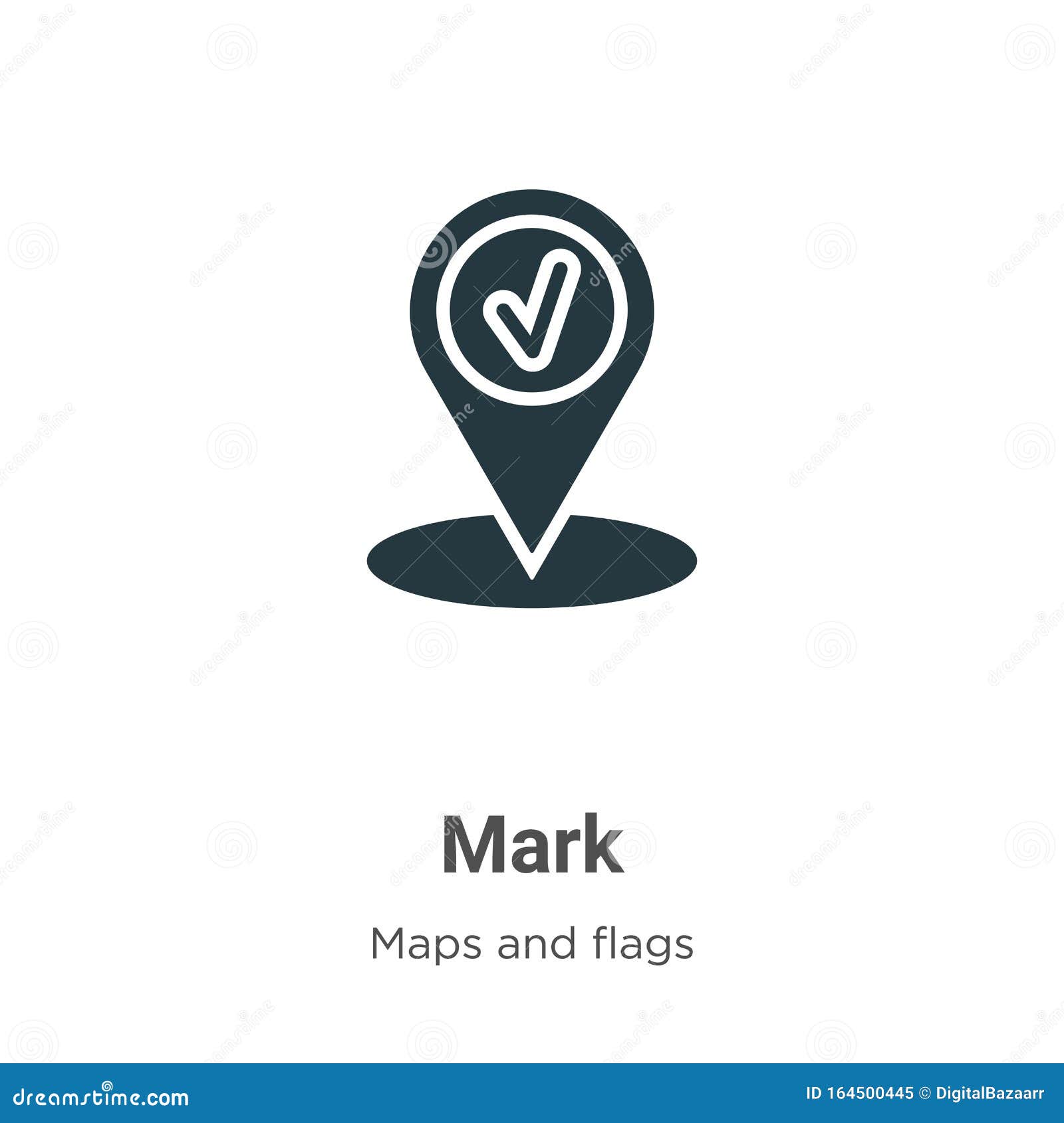 Mark Vector Icon on White Background. Flat Vector Mark Icon Symbol Sign ...