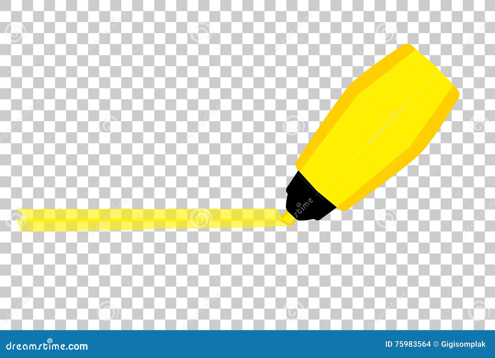 Mark with Yellow Marker stock vector. Illustration of design - 75983564