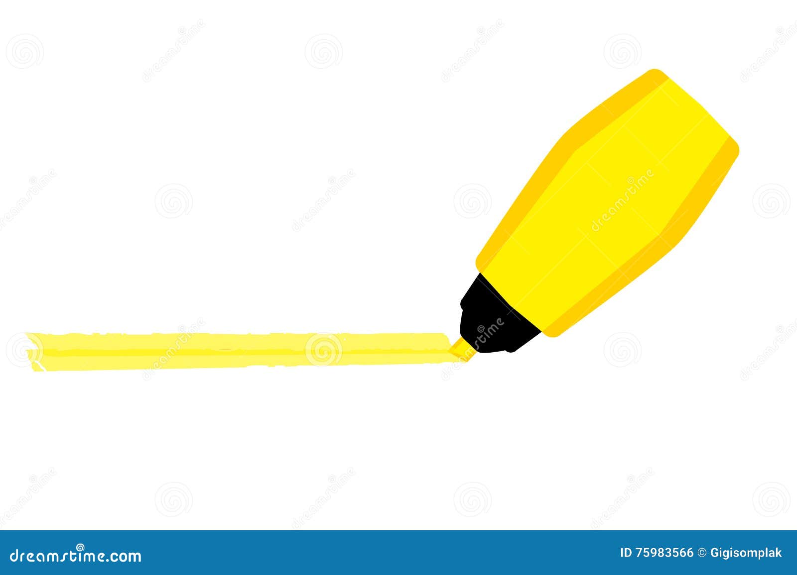 Mark with Yellow Marker stock vector. Illustration of element - 75983566