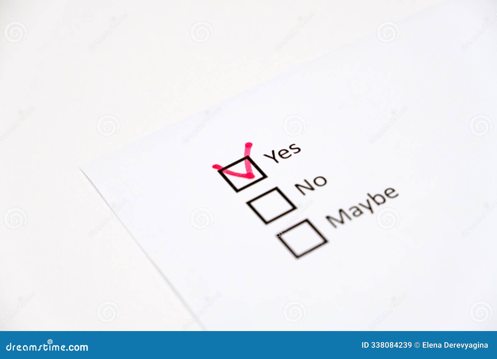 Mark Excellent Checkbox with Red on Checklist on White Paper Stock ...