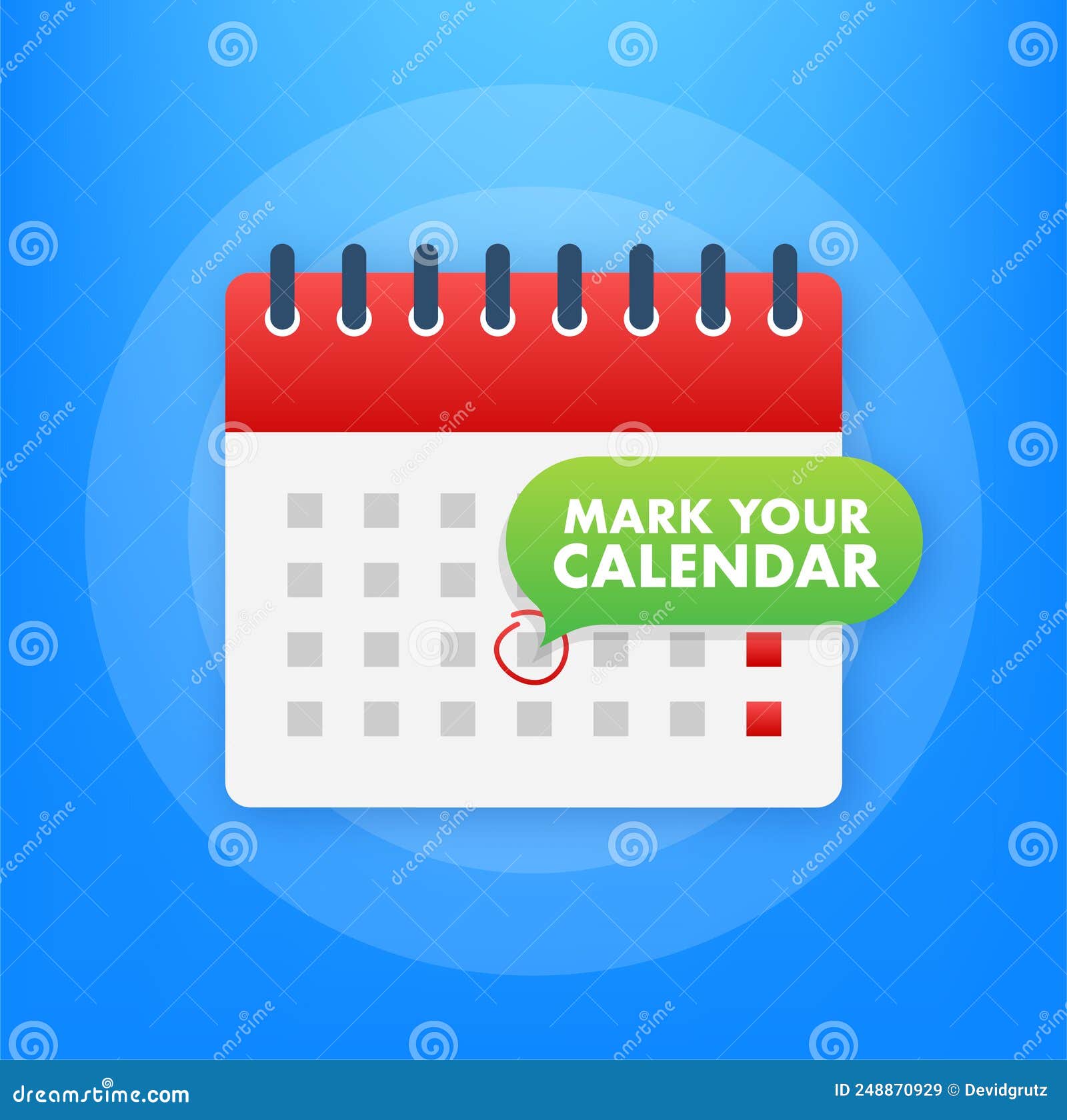 Mark Your Calendar for Landing Page Design. Calendar Reminder Stock ...
