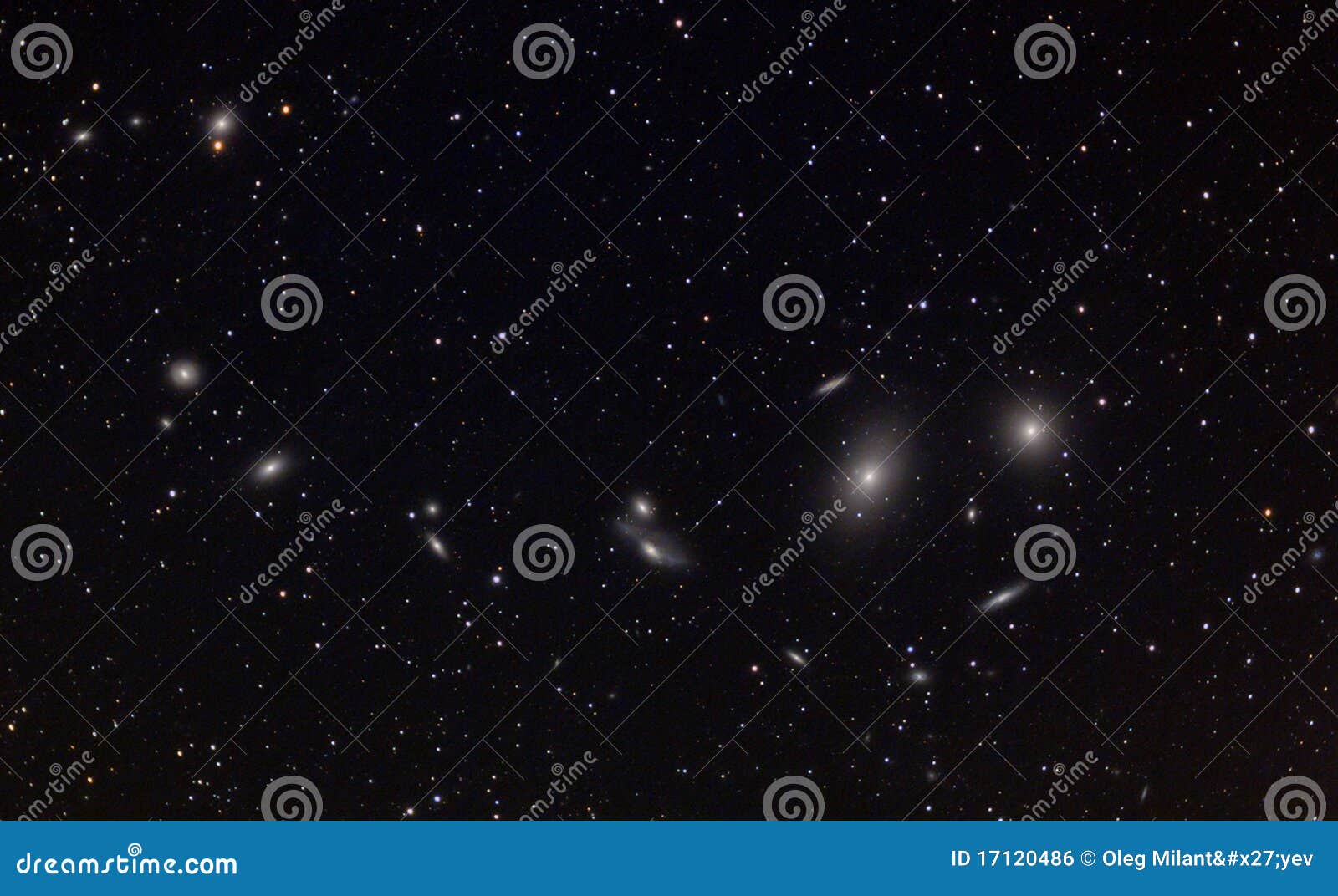 Markarian s Galaxies Chain stock illustration. Illustration of ...