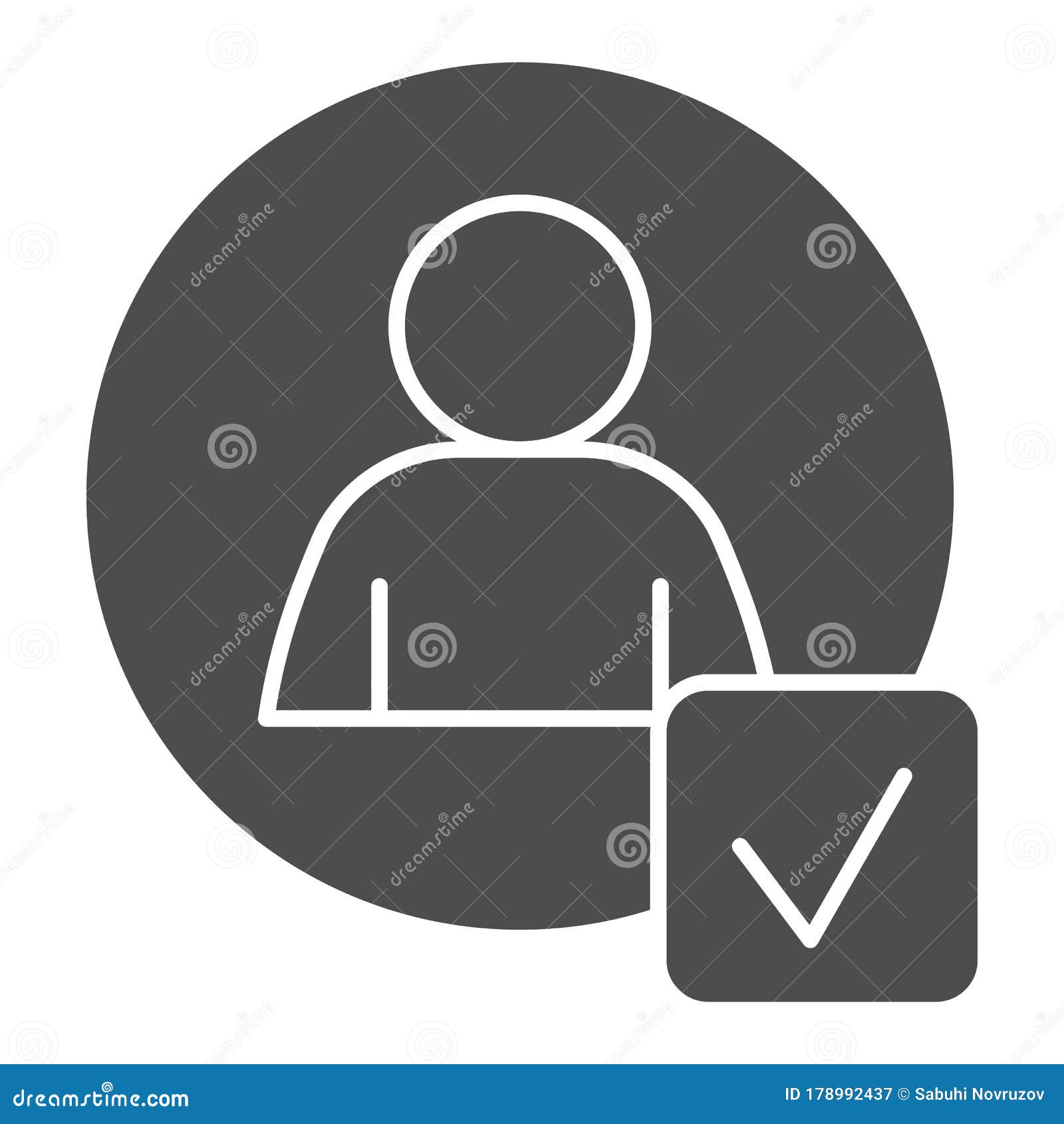Marked Application Form Solid Icon. Candidate in Round Shape and Marker ...
