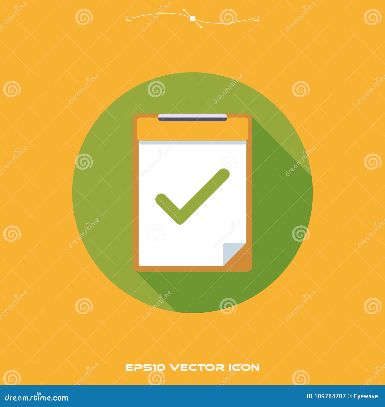 Marked Check List on Clipboard Flat Design Long Shadow Icon Stock ...