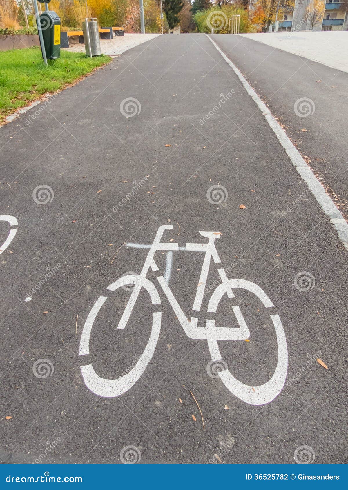 Path For Cyclists With An Asphalt Surface. Galvanized Iron Railing Over ...