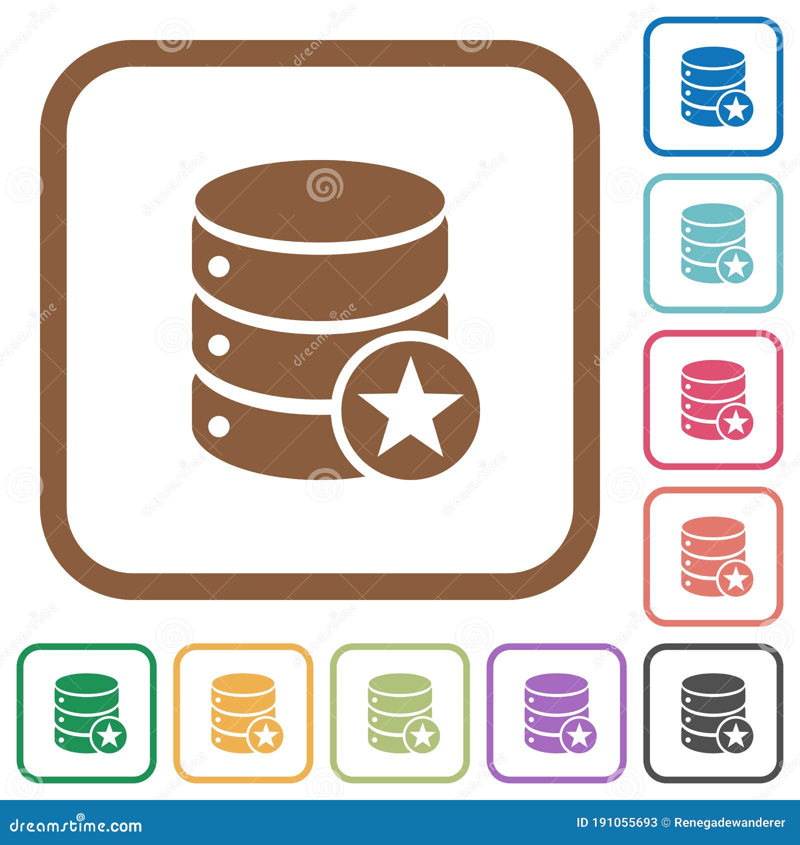 Marked Database Table Simple Icons Stock Vector - Illustration of ...