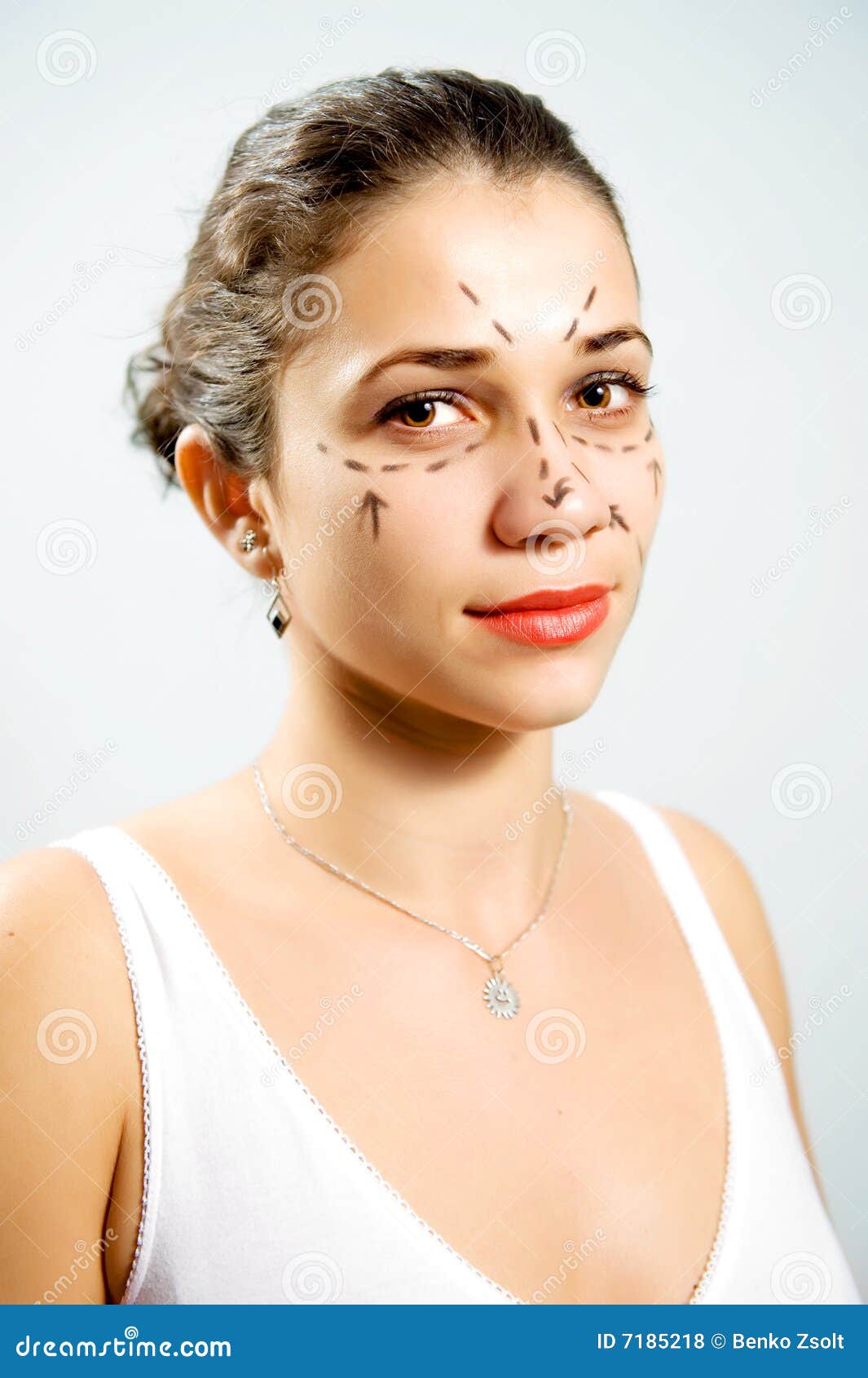 Marked Face for Cosmetic Surgery Stock Photo - Image of facial, exam ...