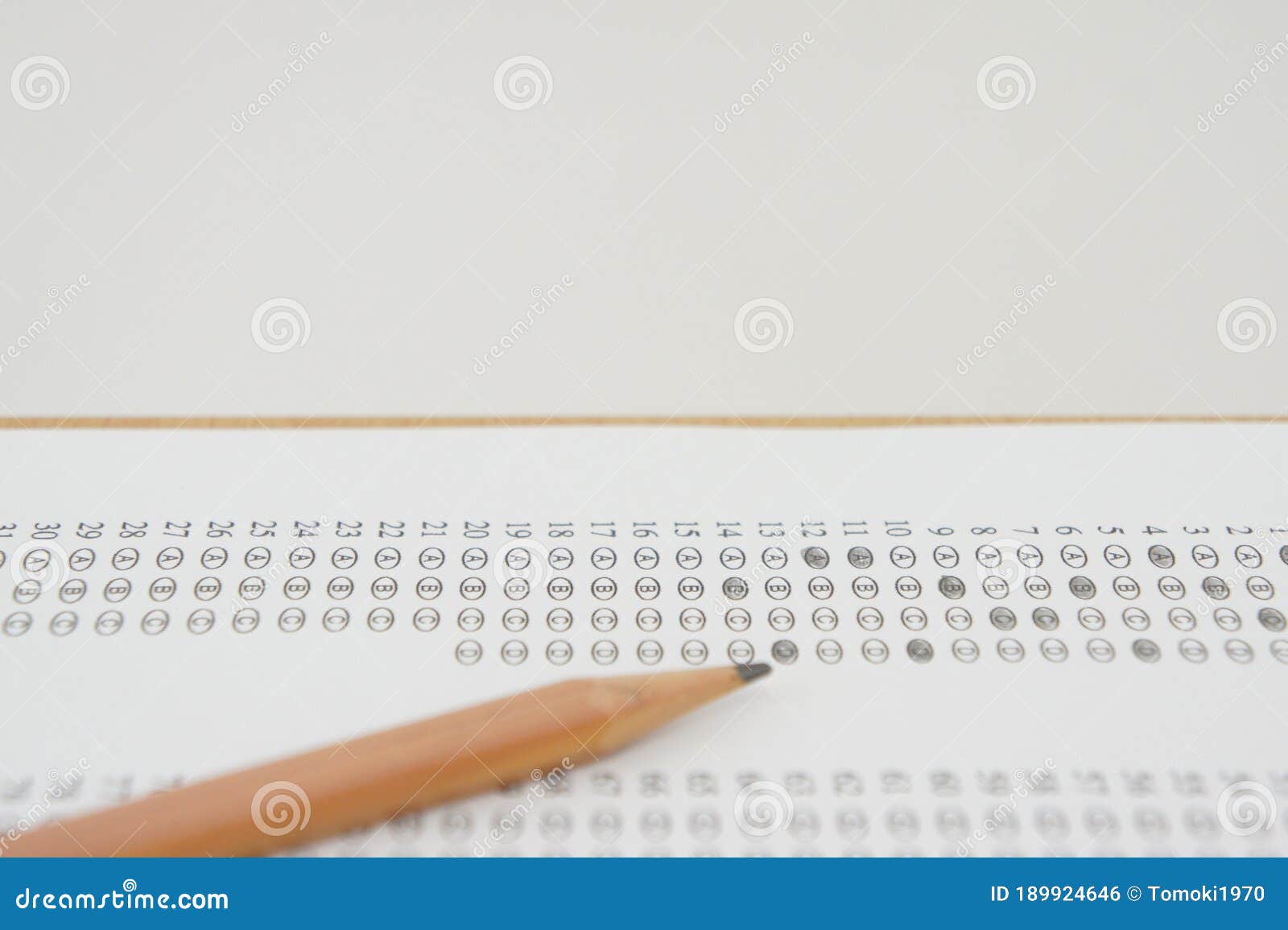 Marked Optical Answer Sheet Stock Photo - Image of multiple, optical ...