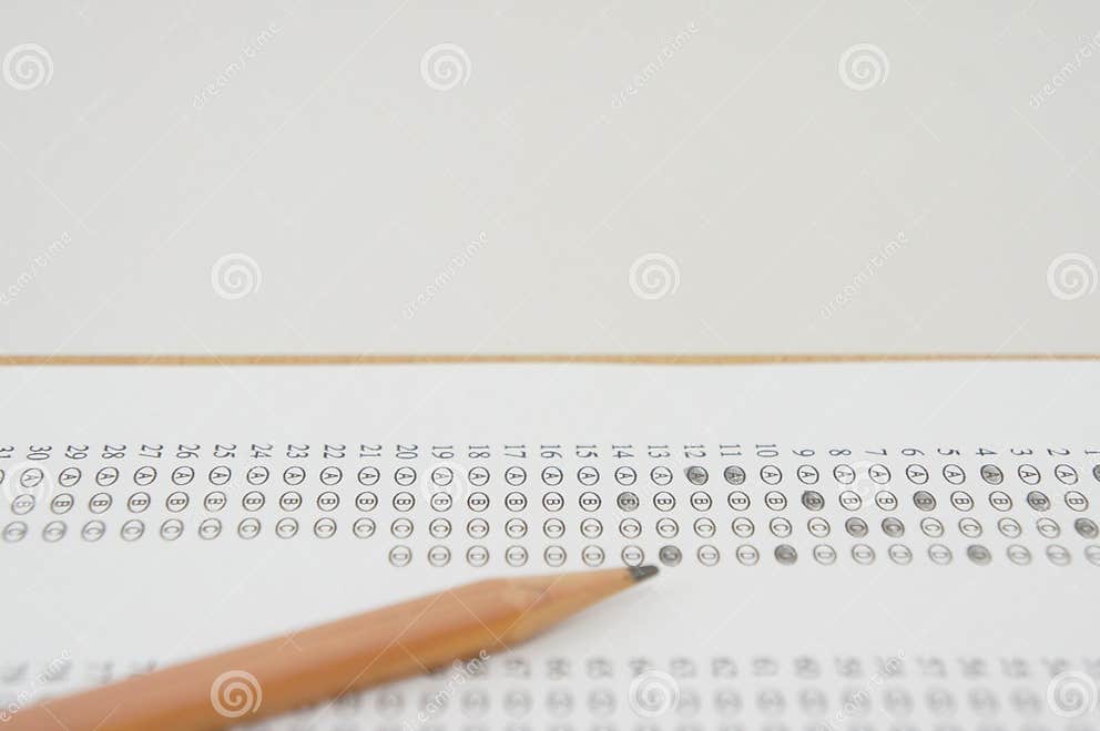 Marked Optical Answer Sheet Stock Photo - Image of multiple, optical ...
