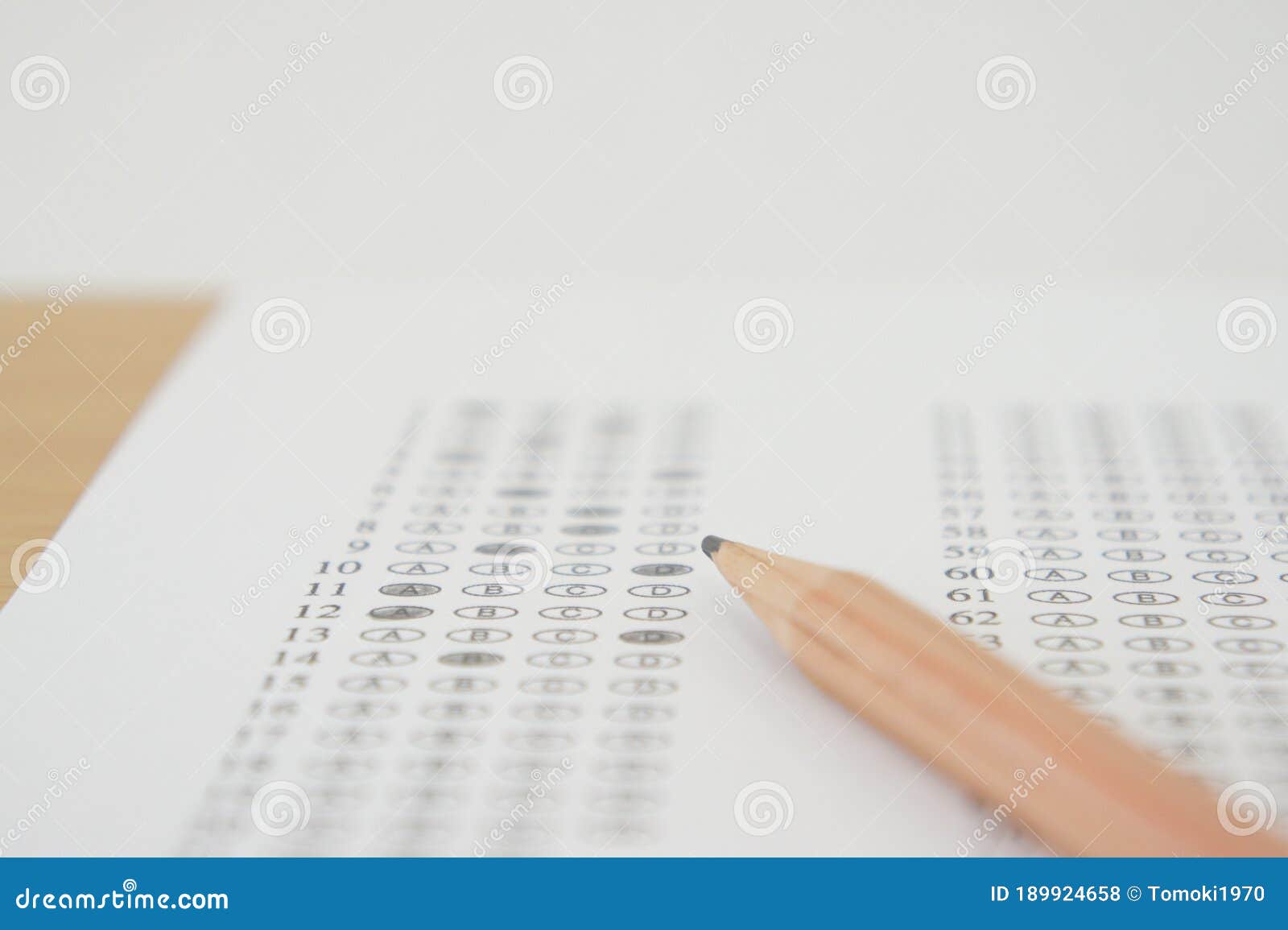 Marked Optical Answer Sheet Stock Photo - Image of survey, mark: 189924658
