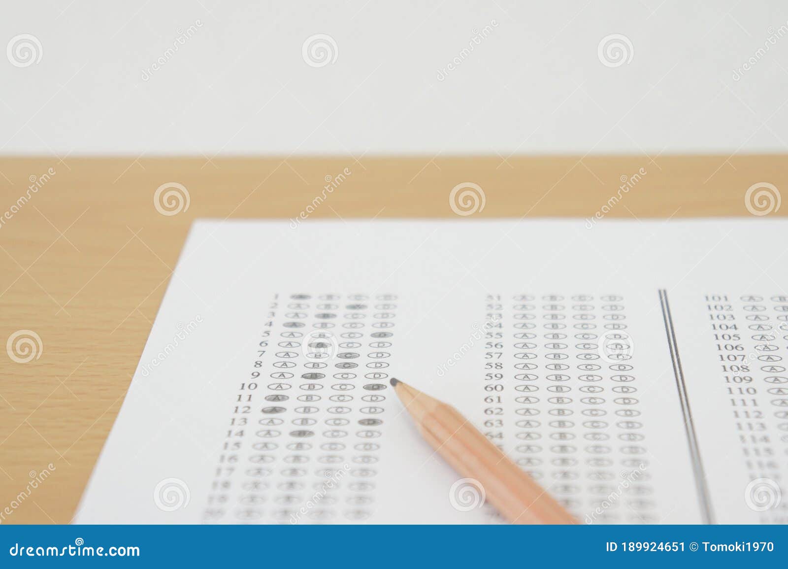 Marked Optical Answer Sheet Stock Image - Image of choice, mark: 189924651