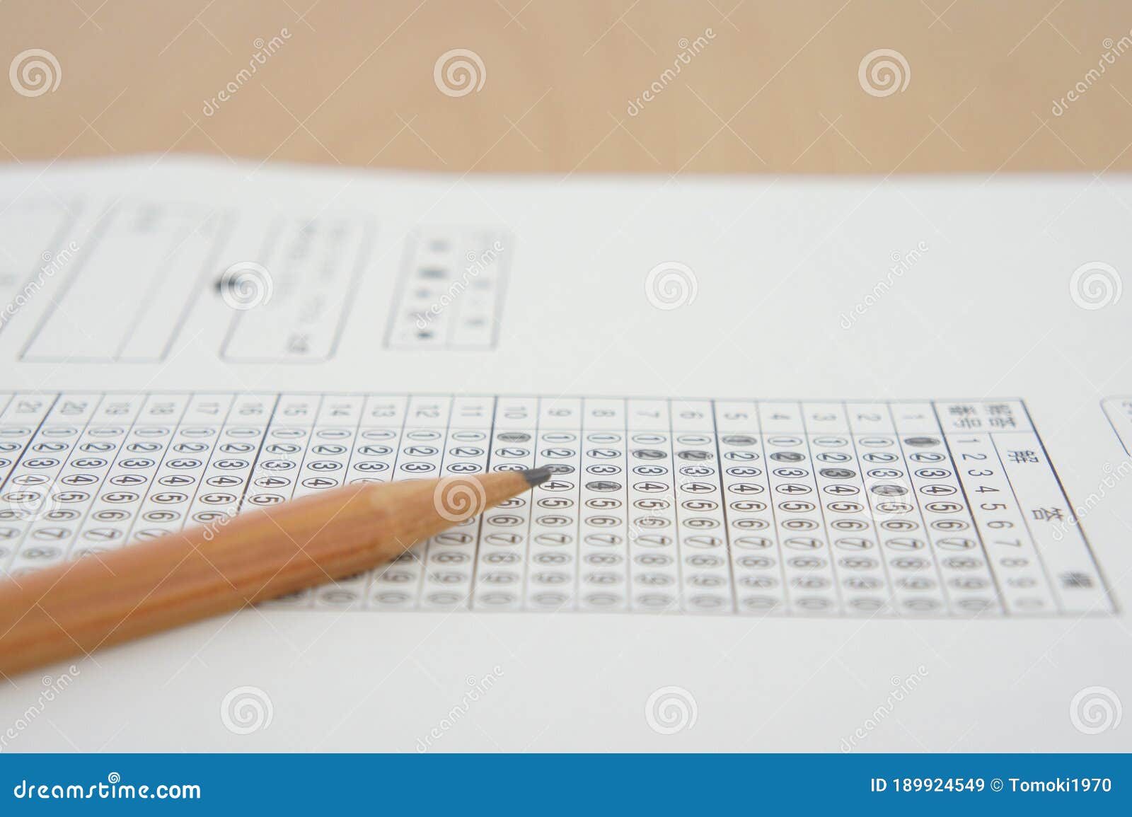 Marked Optical Answer Sheet Stock Image - Image of test, pencil: 189924549