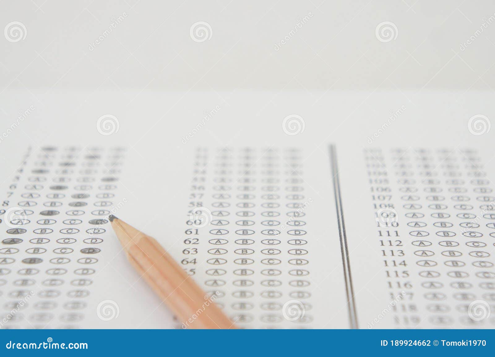 Marked Optical Answer Sheet Stock Photo - Image of examination, bubble ...