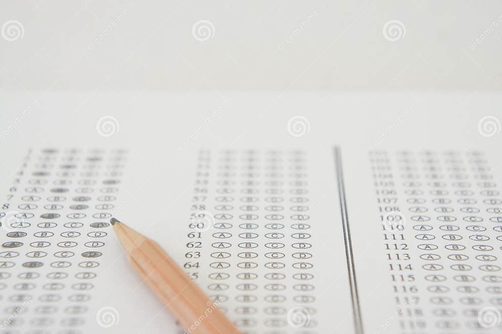 Marked Optical Answer Sheet Stock Photo - Image of examination, bubble ...