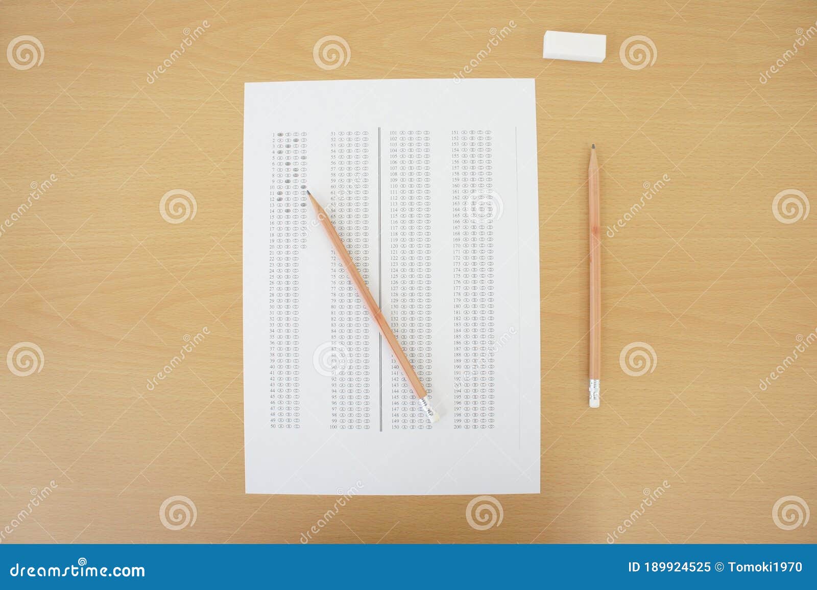 Marked Optical Answer Sheet Stock Image - Image of survey, examination ...