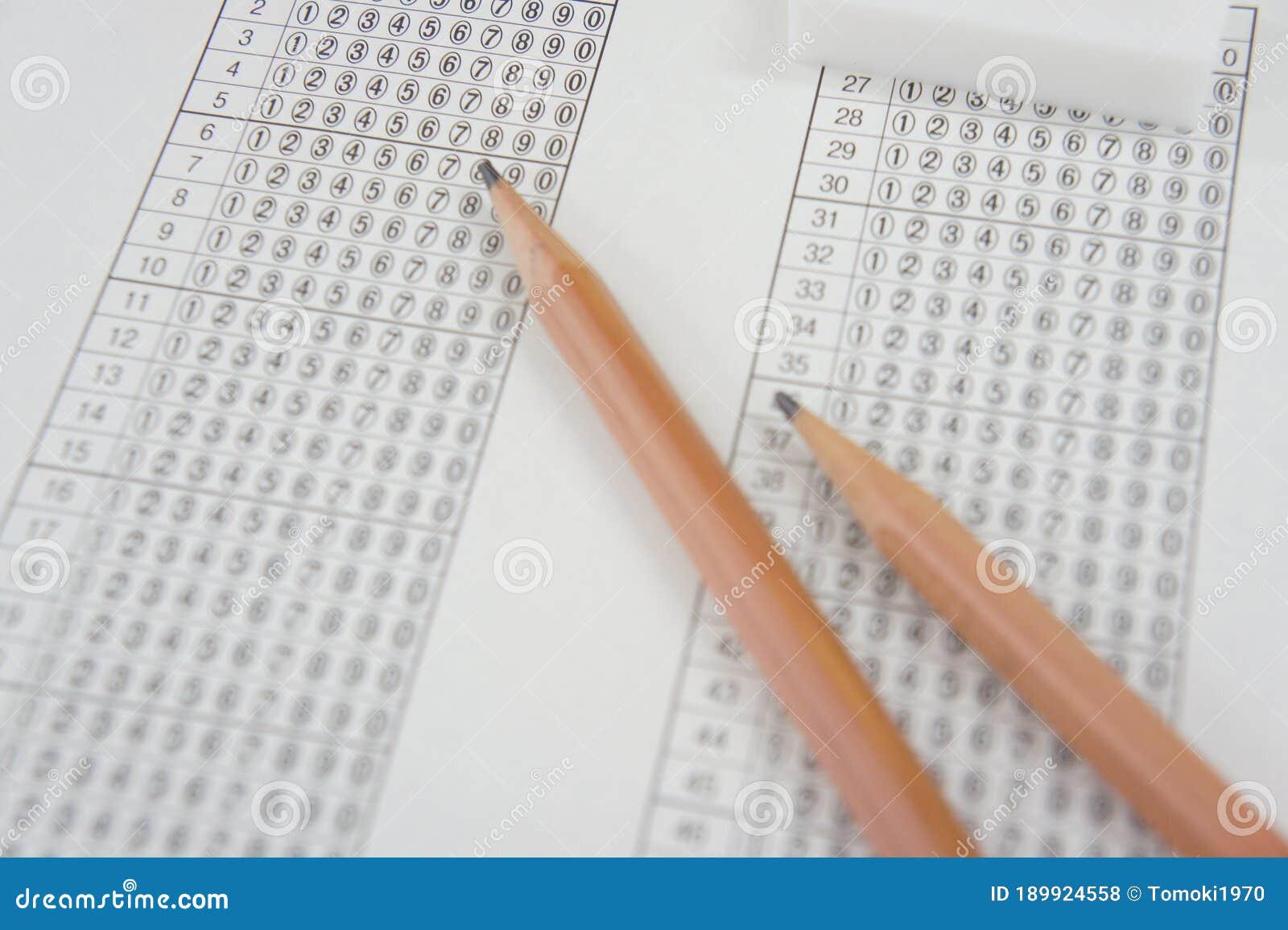 Marked Optical Answer Sheet Stock Photo - Image of blank, question ...
