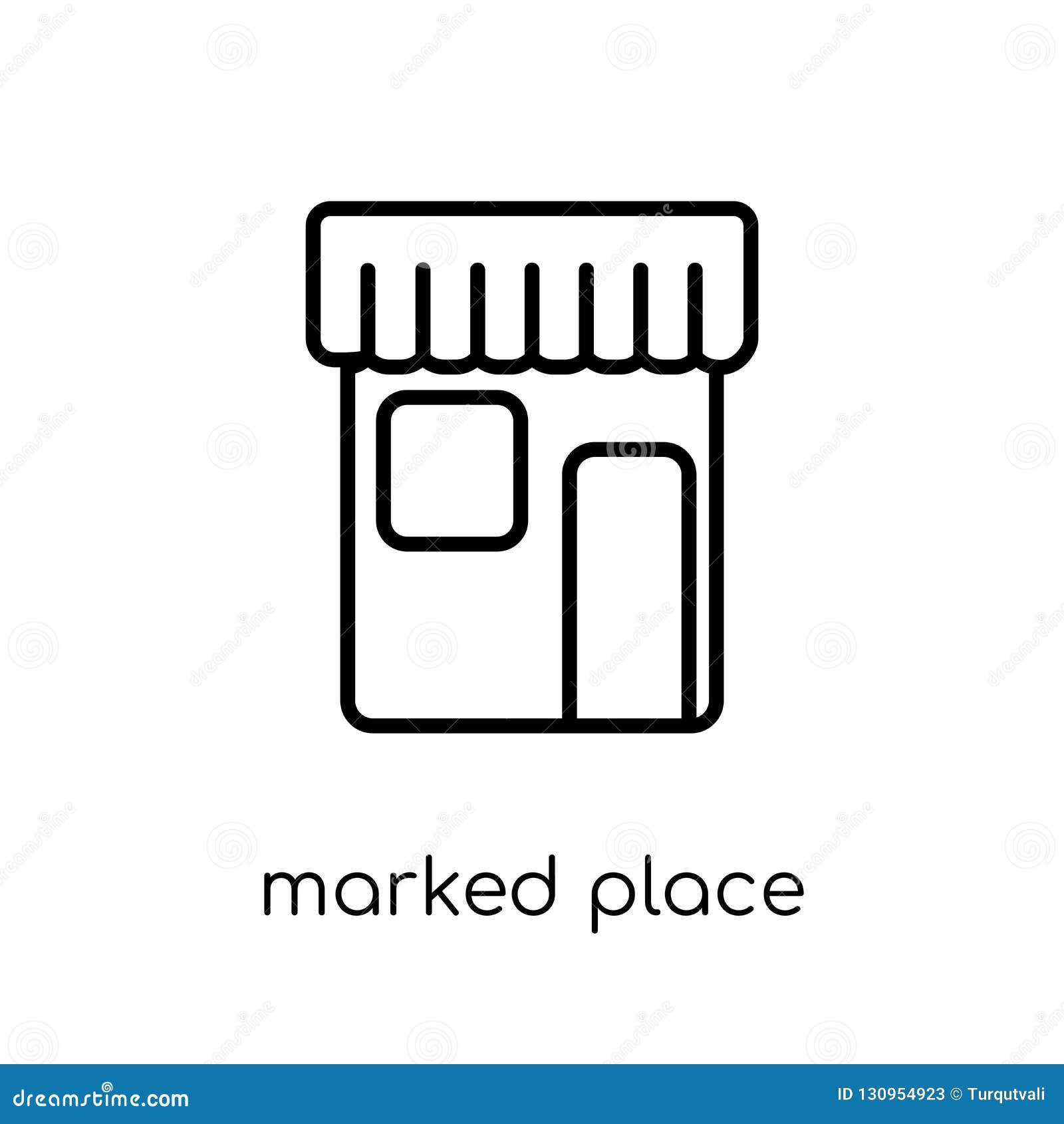 Marked Place Icon. Trendy Modern Flat Linear Vector Marked Place Stock ...