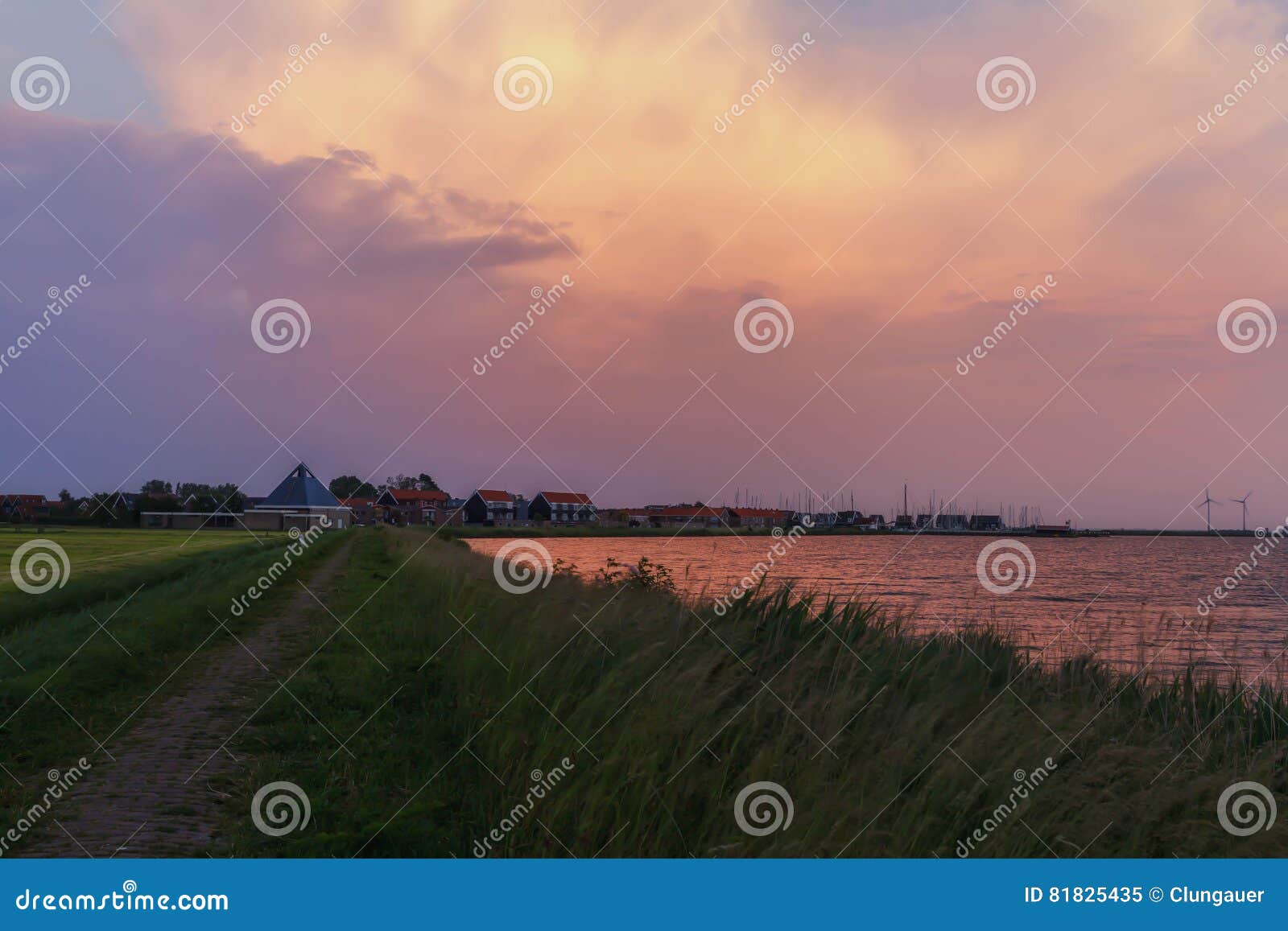 Marken at sunset stock image. Image of relaxation, colorful - 81825435