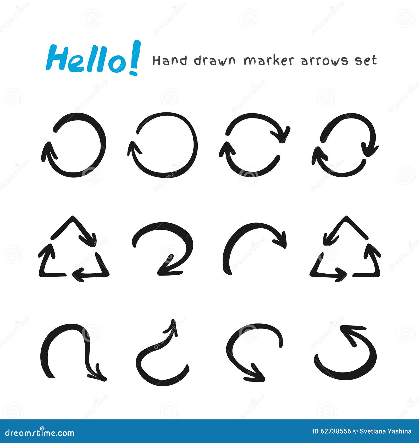 Marker arrows set stock vector. Illustration of shape - 62738556