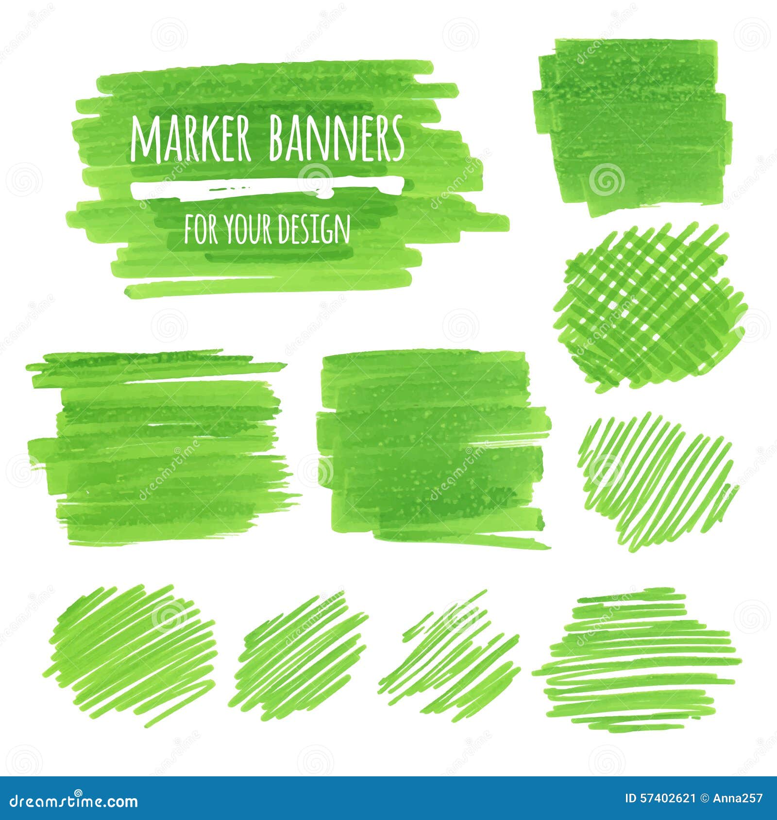 Marker Banners, Lines and Stains Stock Vector - Illustration of grunge ...