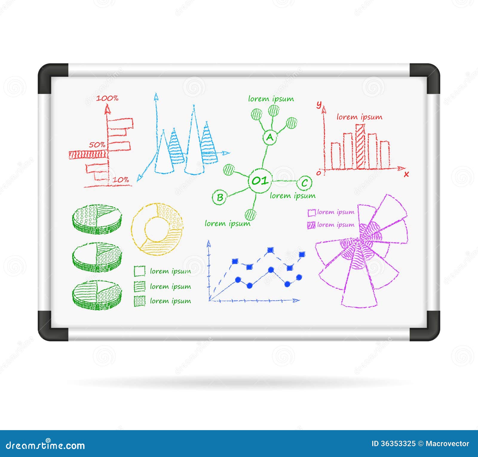 Marker Board Infographic Charts Stock Vector - Illustration of icon ...