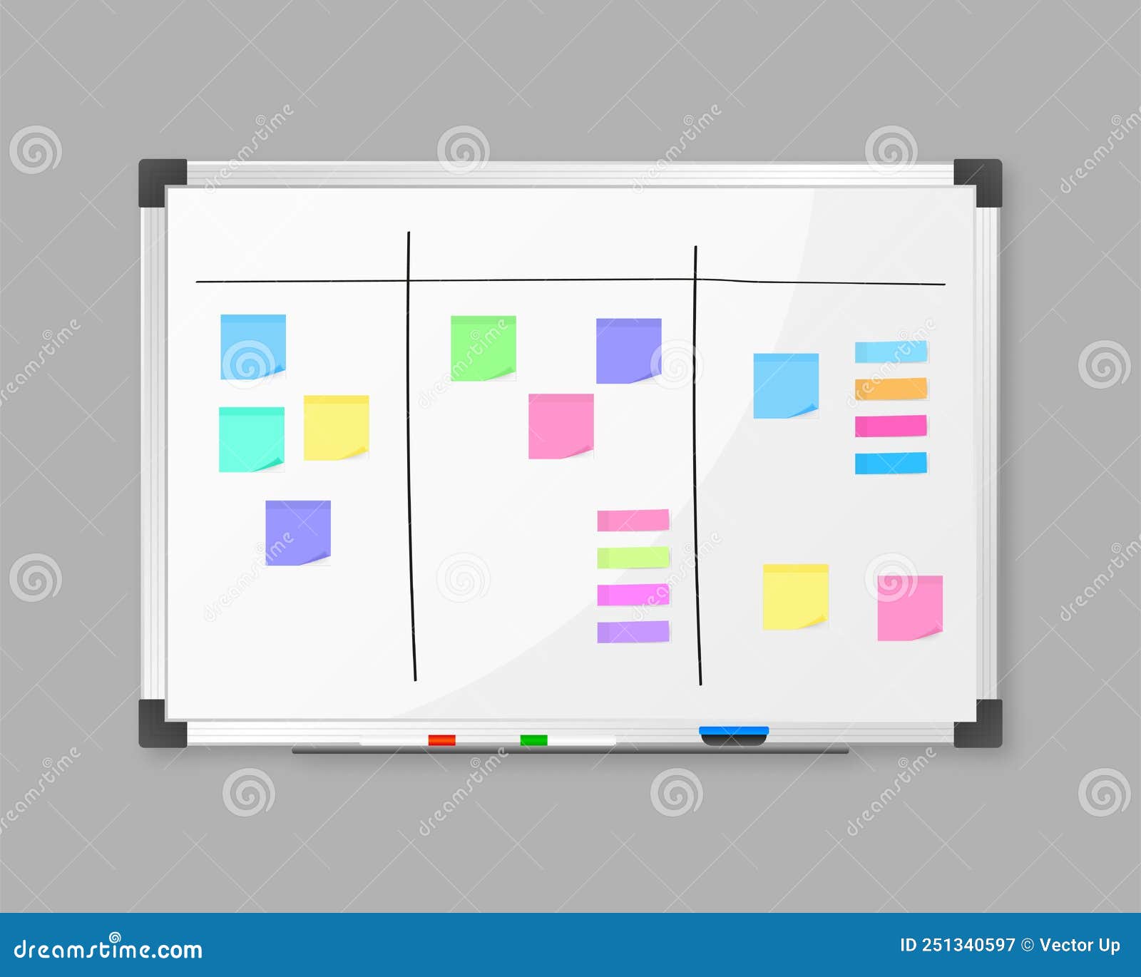 Marker Board. Notepad Sticky Sticker. Lank Whiteboard. Vector ...