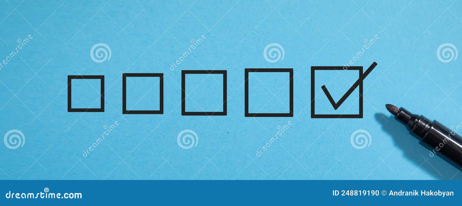 Marker with Checkbox in Checklist. Business Stock Photo - Image of ...