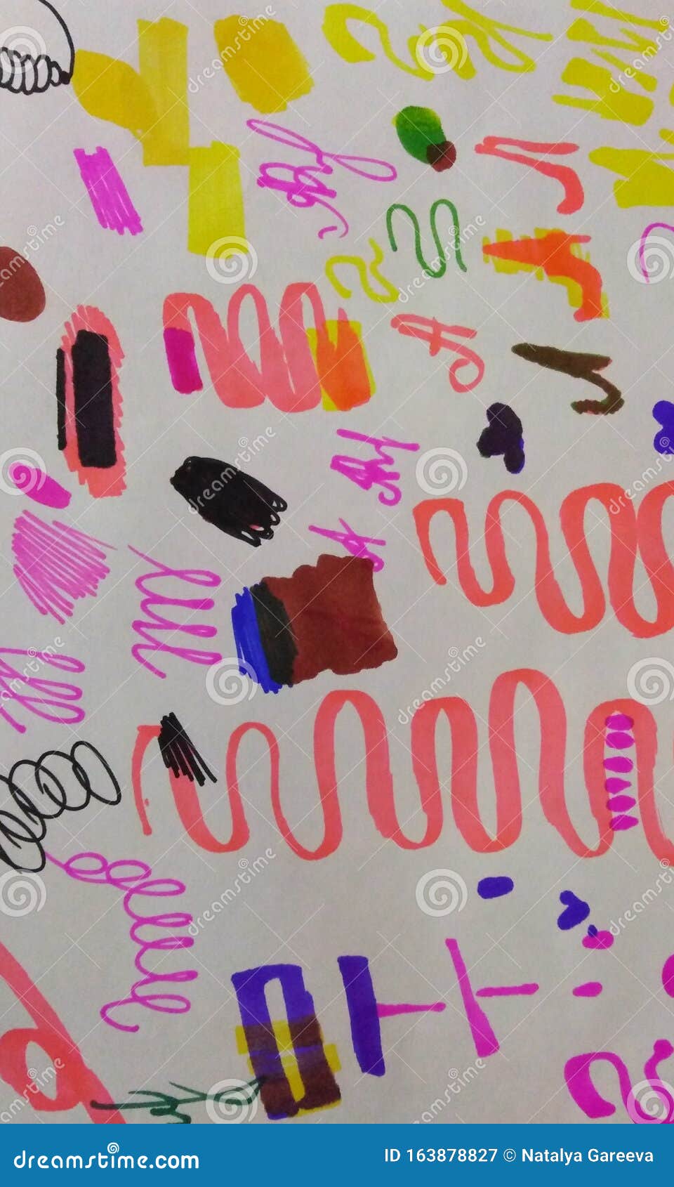 Marker Colorful Scribbles. Handdrawn Abstract Doodle Design Stock Image ...