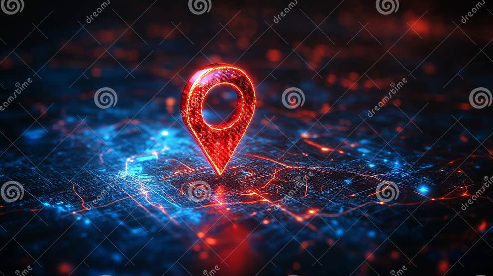 A Marker on a Digital Map that Pinpoints a Specific Place on an ...