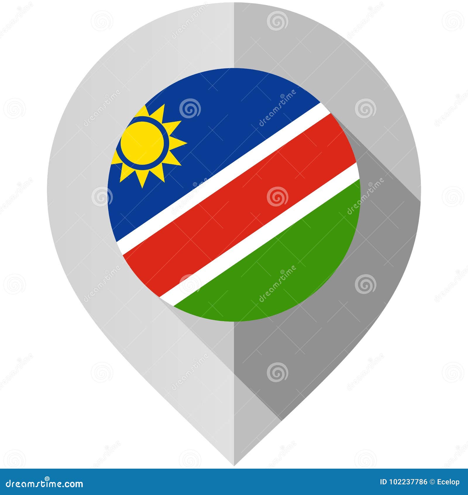 Marker with flag for map stock vector. Illustration of pointing - 102237786