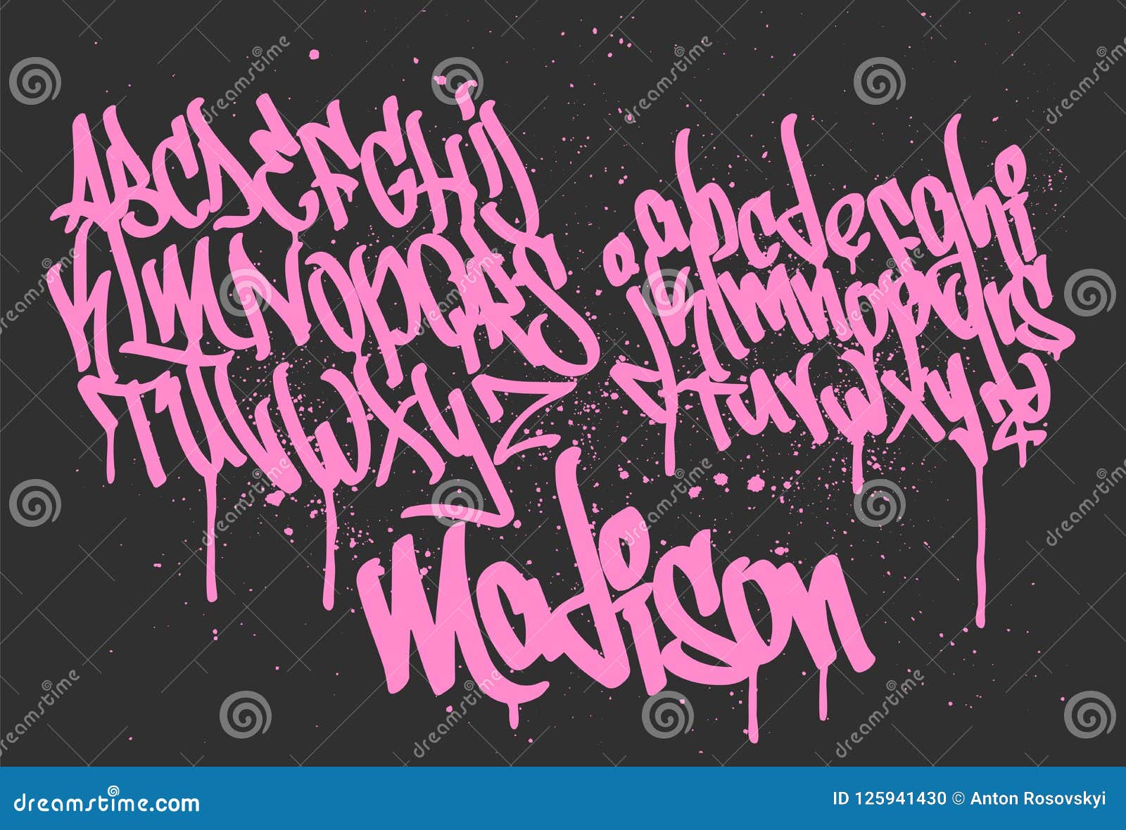 Marker Graffiti Font Handwritten Typography Vector Illustration Stock ...