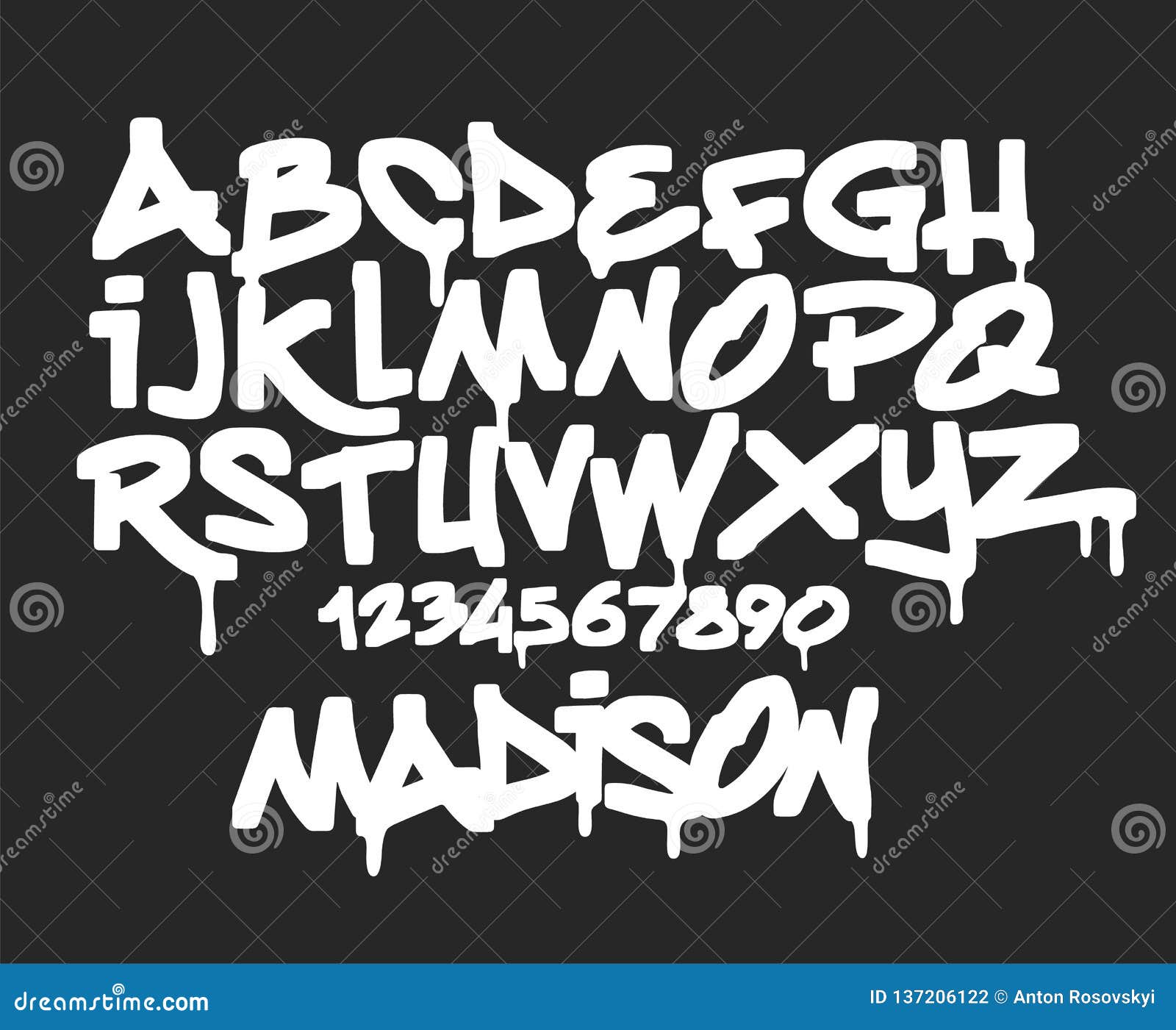 Graffiti Font Vector Illustration | CartoonDealer.com #20275290