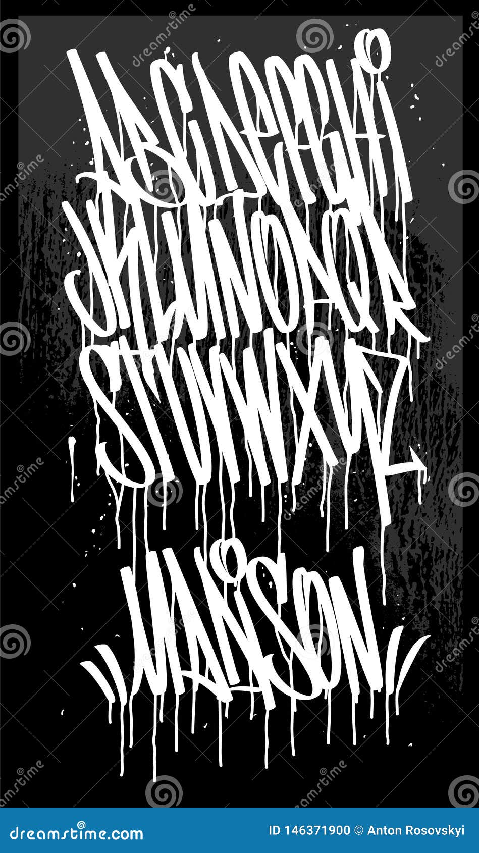 Marker Graffiti Font, Handwritten Typography Vector Illustration ...