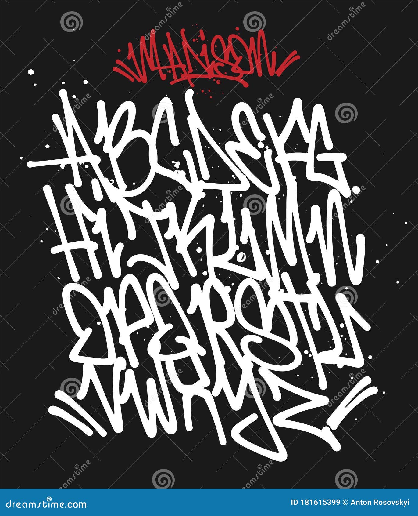 Graffiti Font With Highlight And Shadow. 3D Youth Typography Alphabet ...