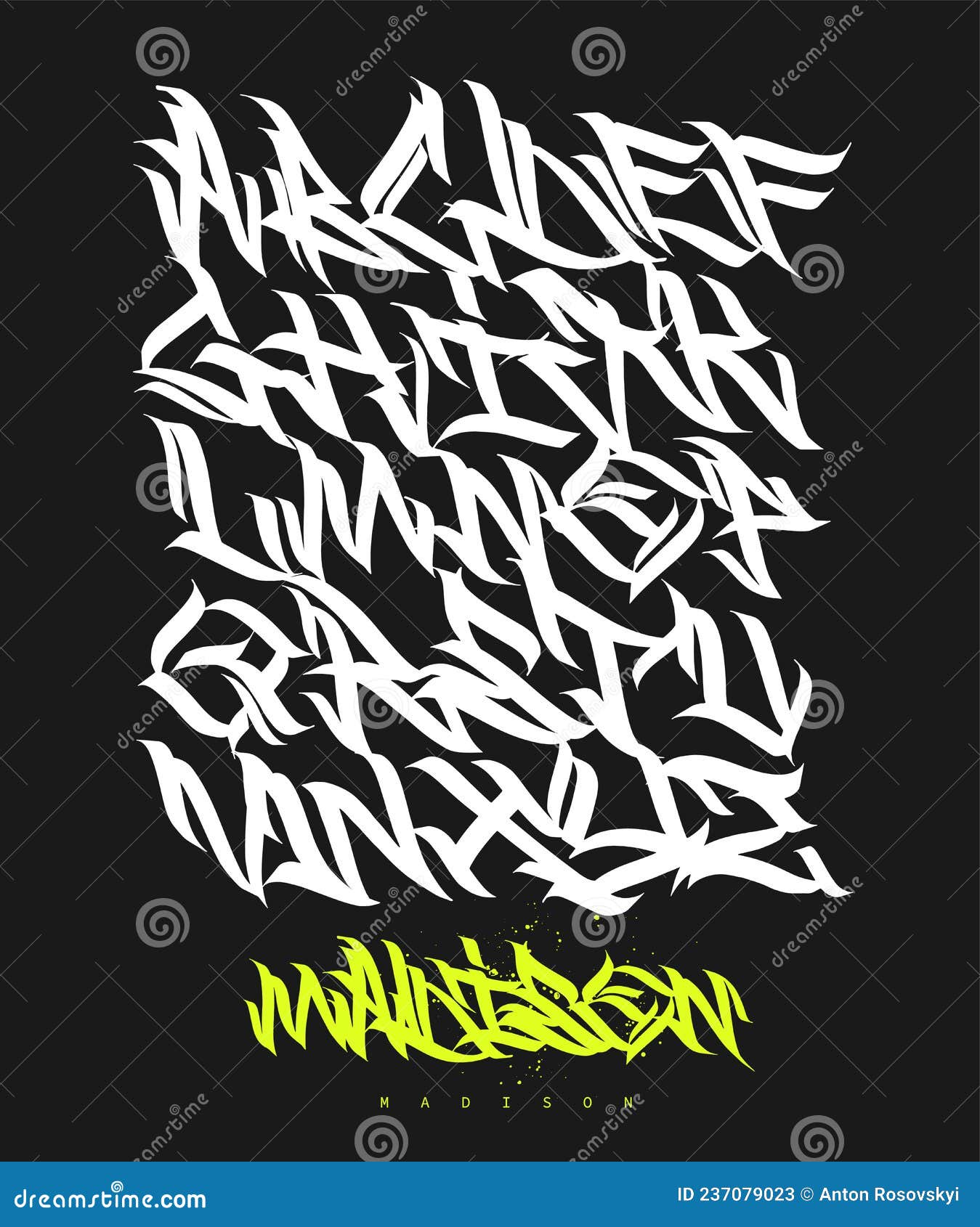 Marker Graffiti Font, Handwritten Typography Vector Illustration ...