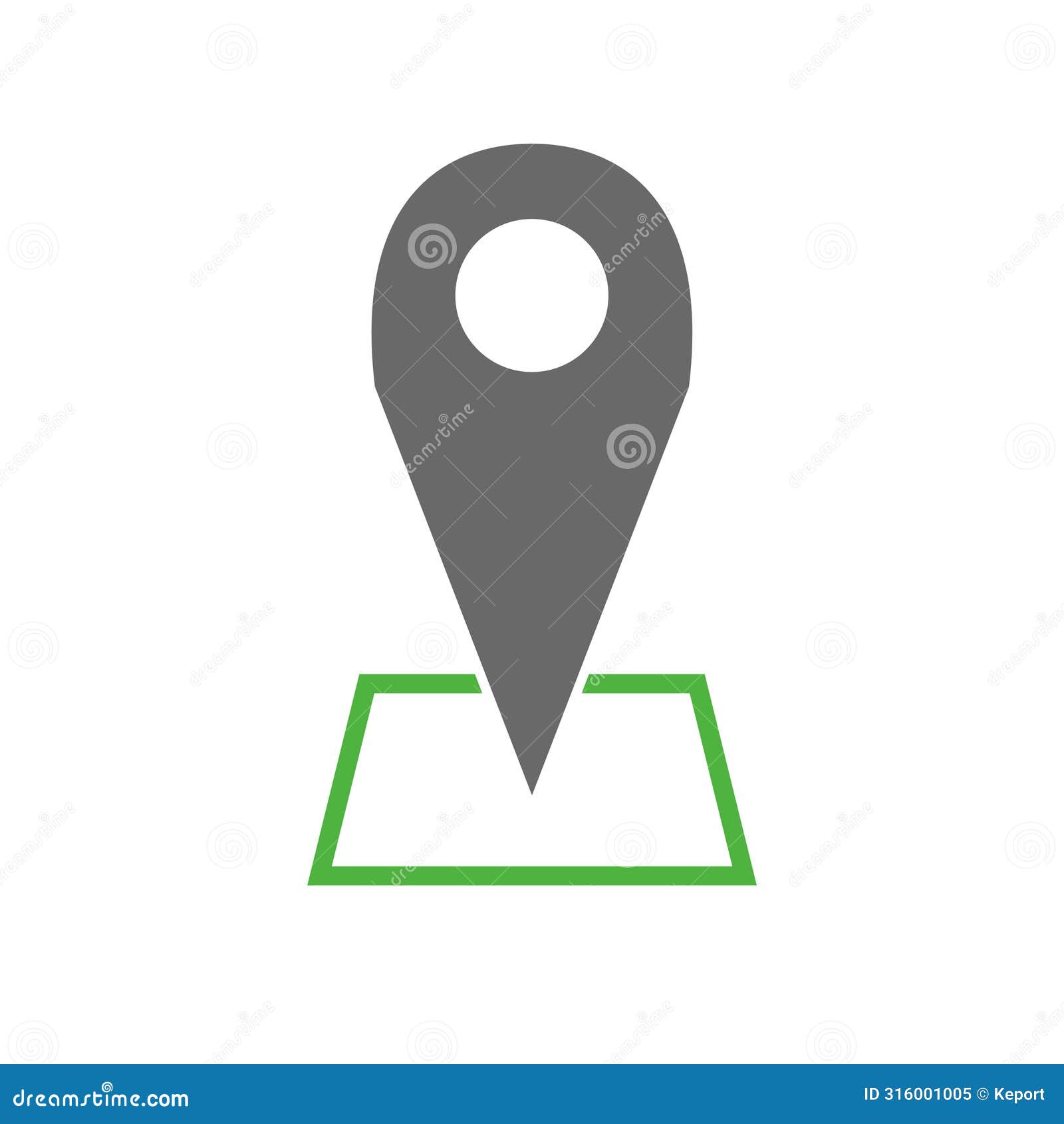 Marker Green Grey Shows Position on Map Stock Illustration ...