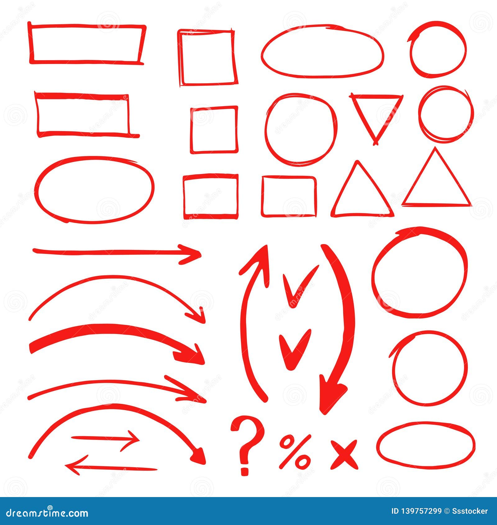 Marker Hand Drawn Doodle Elements Vector Illustration Stock Vector ...