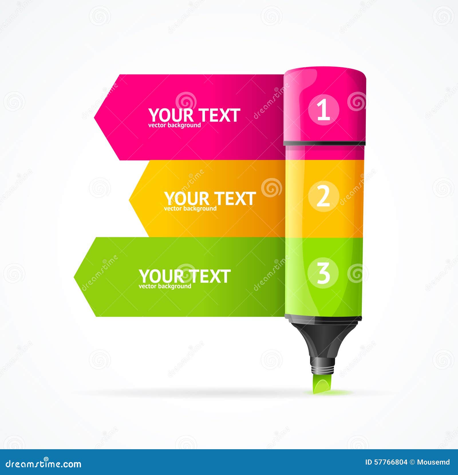 Marker Highlighter Option Banner. Vector Stock Vector - Illustration of ...