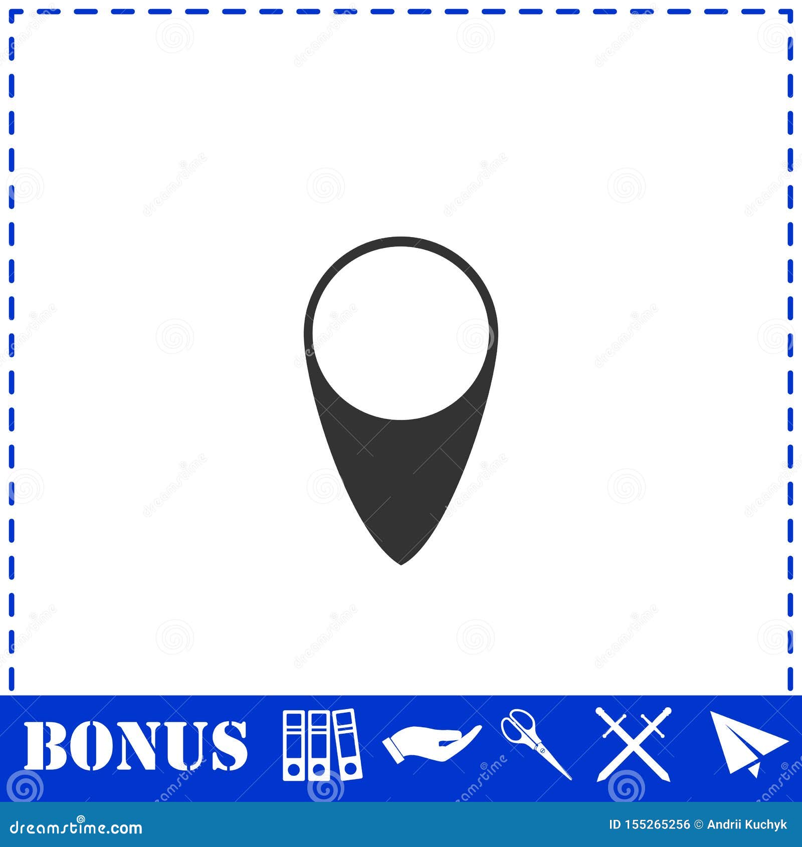 Marker icon flat stock vector. Illustration of simbol - 155265256