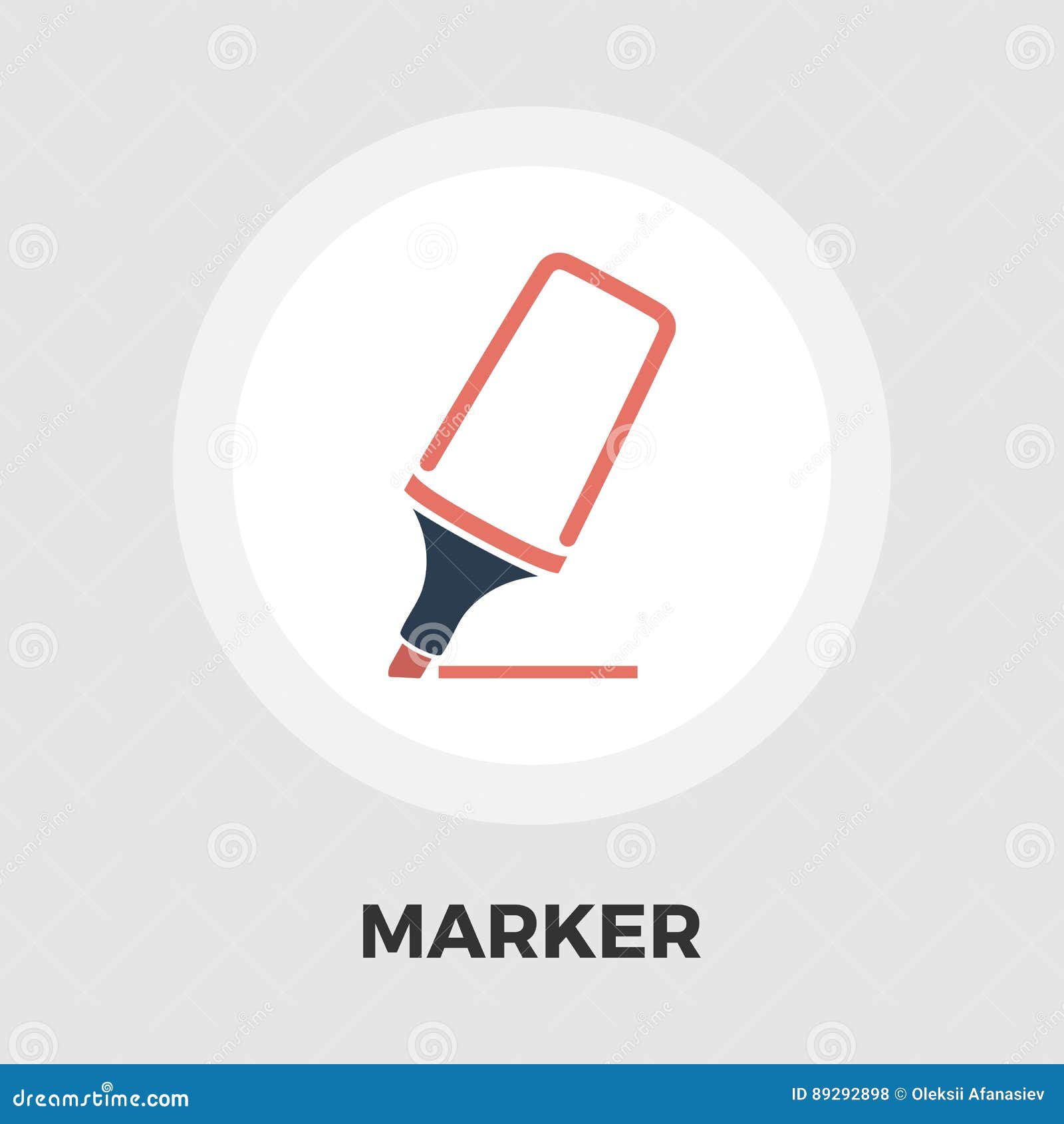Marker icon flat stock vector. Illustration of drawing - 89292898